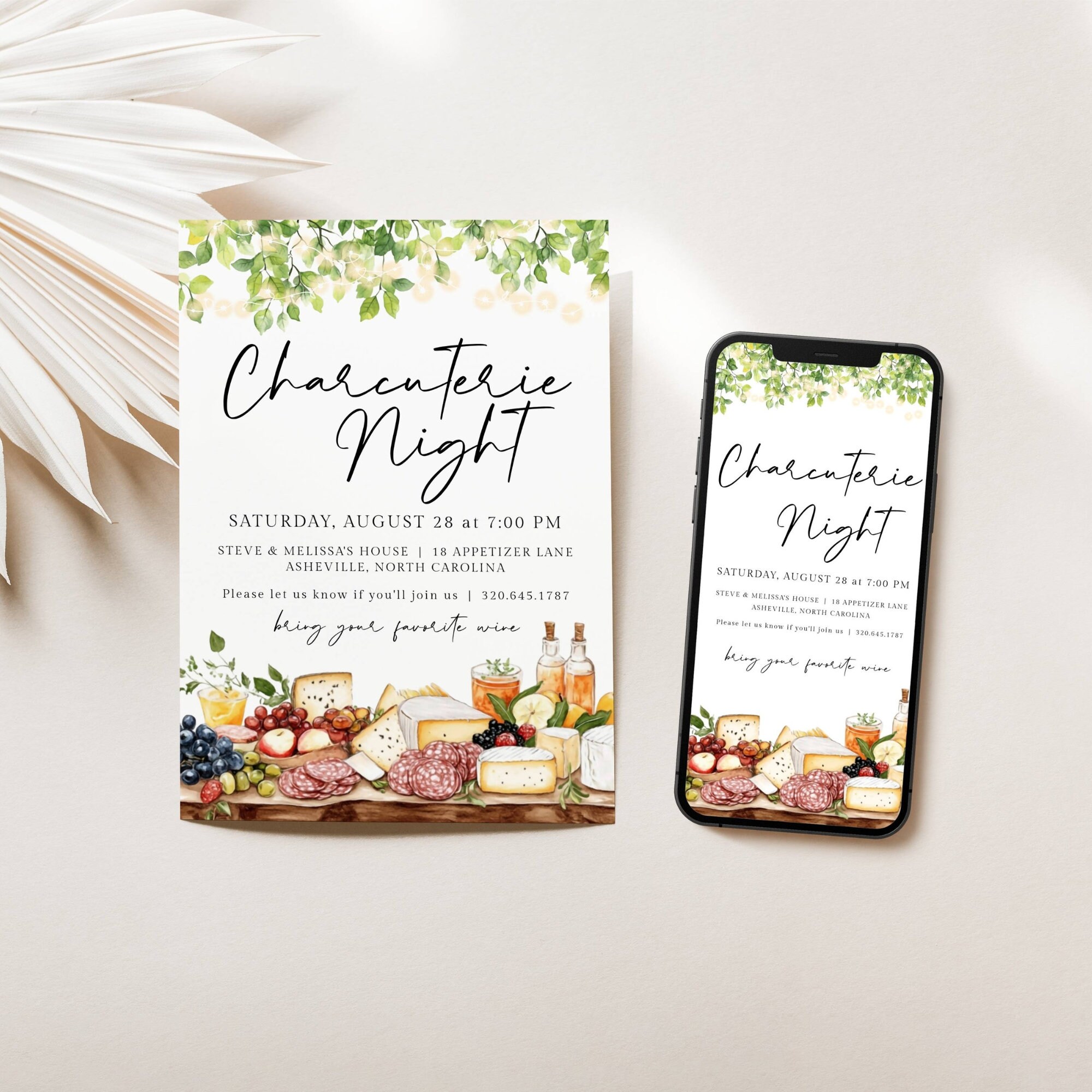 Charcuterie Party Invite, Cottagecore Invite Wine and Cheese Night ...