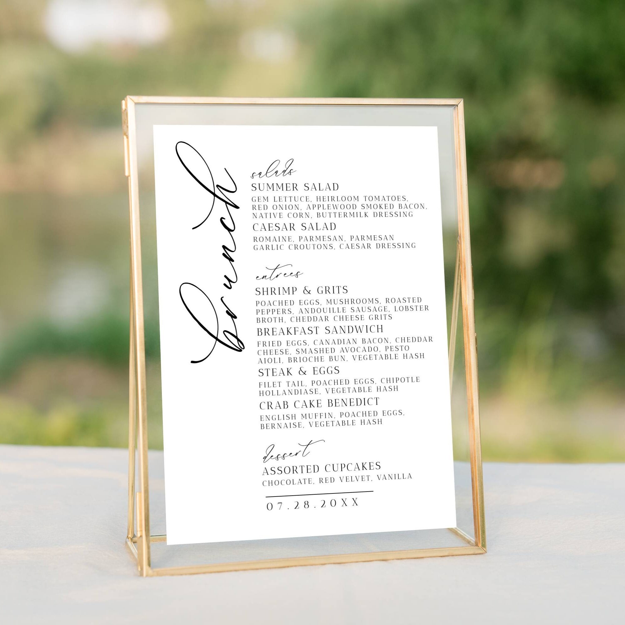 Brunch Menu Template, Minimalist Menu Printable, Brunch Menu Sign ...