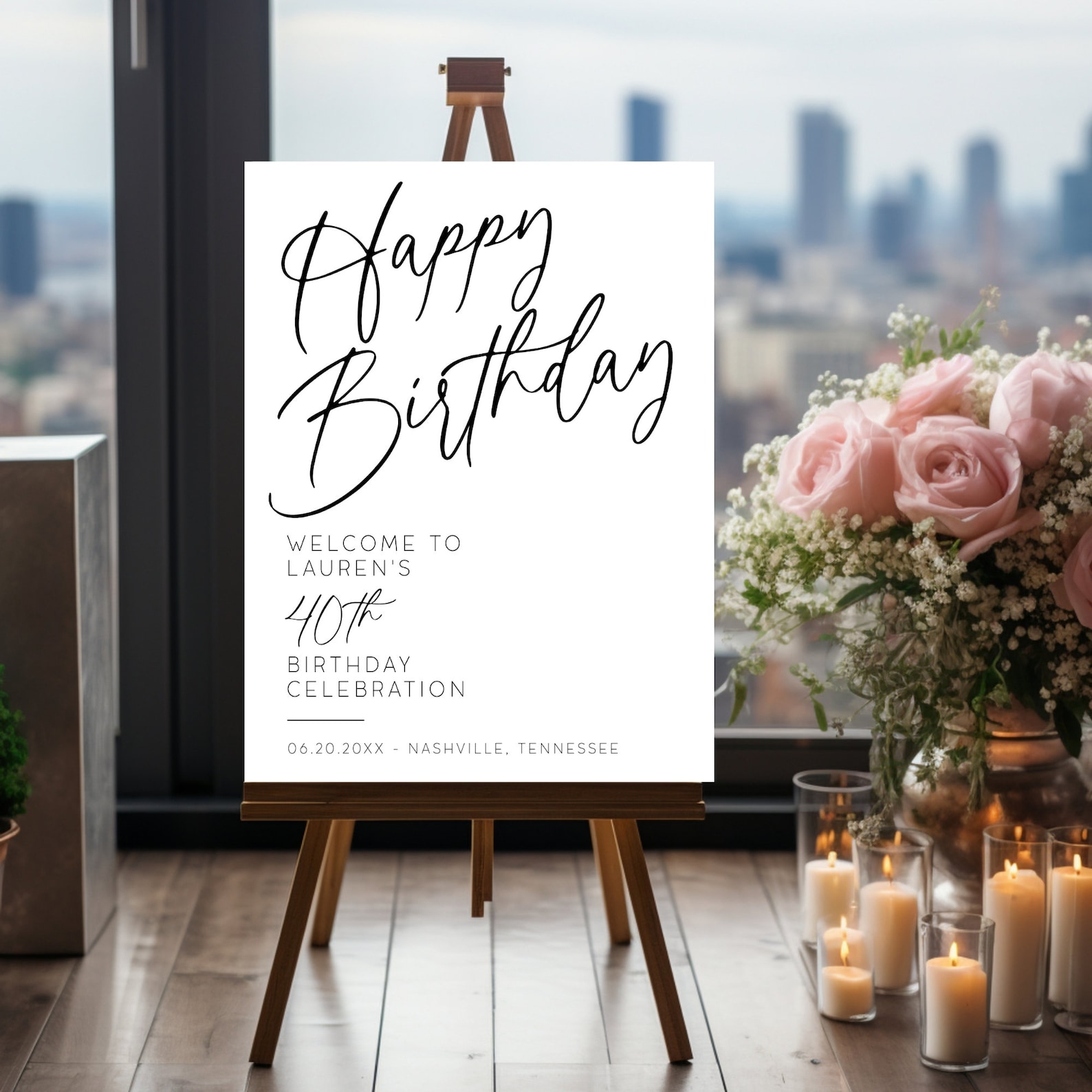40th Birthday Sign for Easel, Birthday Dinner Welcome Sign, 50th ...
