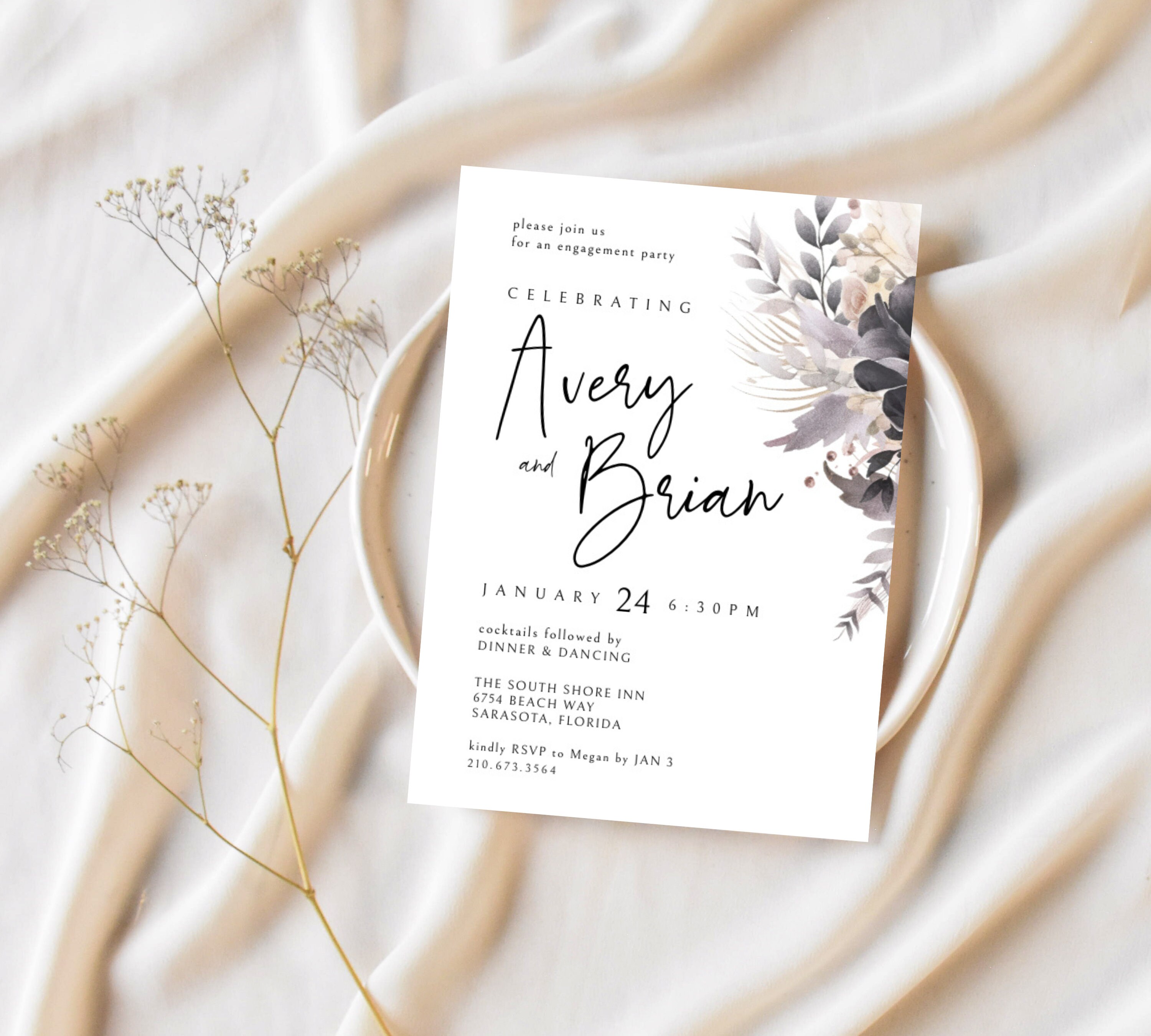 Engagement Party Invitation, Instant Download, Modern Engagement ...