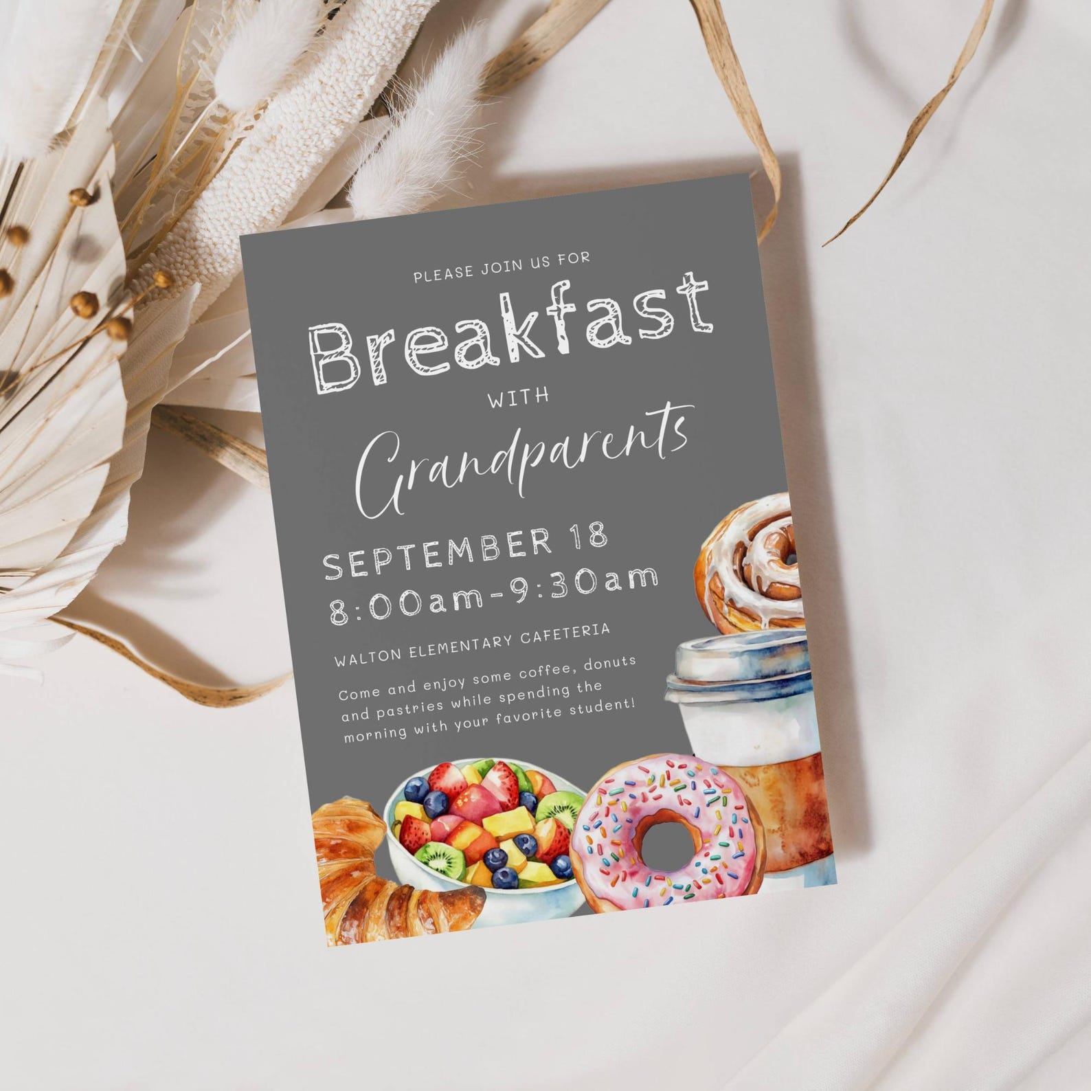 Grandparents Day Invitation, School Grandparents Day, Breakfast With ...