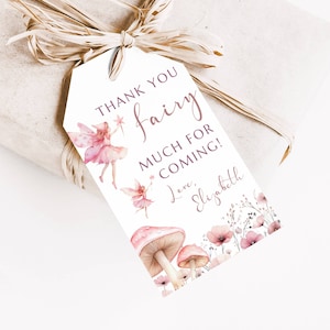 Fairy First Birthday Thank You Favor Tag, Fairy Gift Tag, 1st Birthday ...