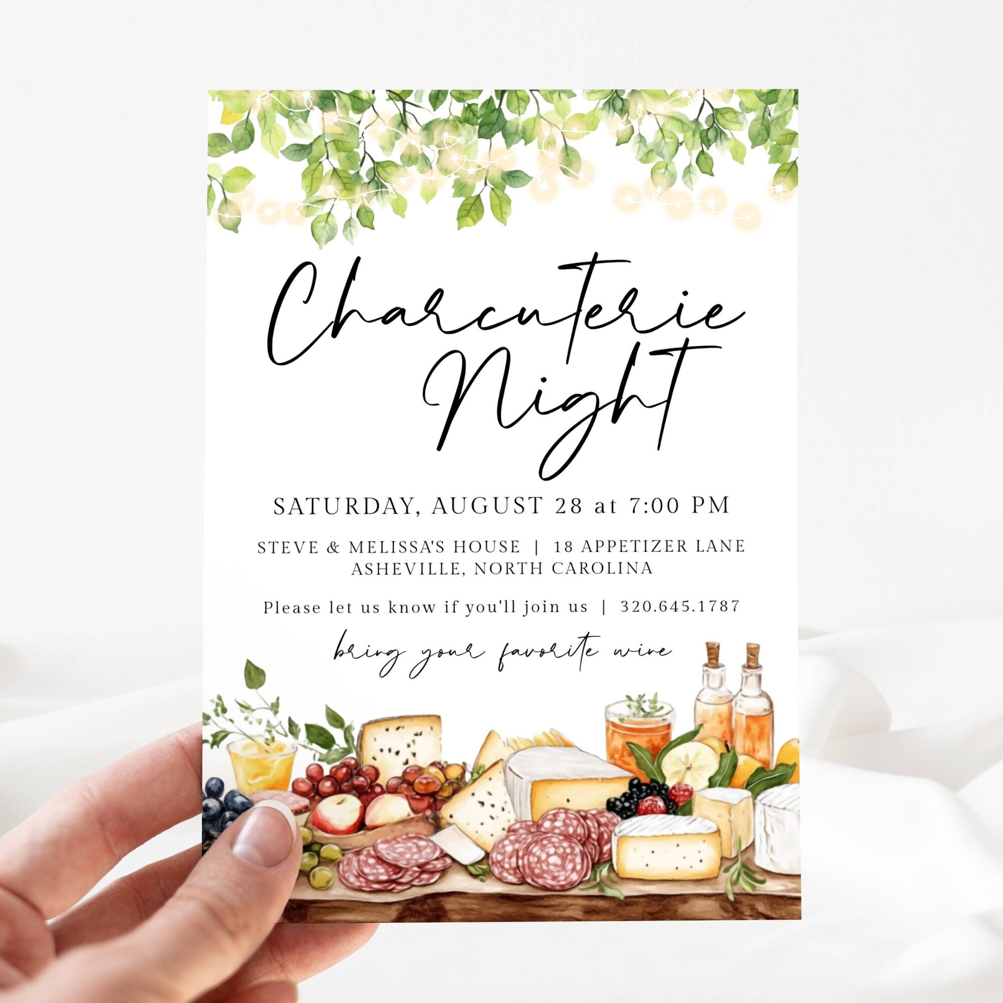 Charcuterie Party Invite, Cottagecore Invite Wine and Cheese Night ...