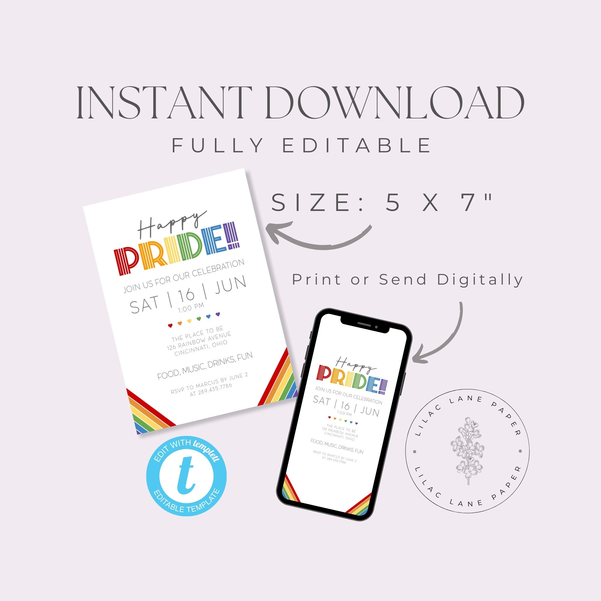 Pride Party Invitation, LGBTQ Party Invite, Gay Pride Invitations ...