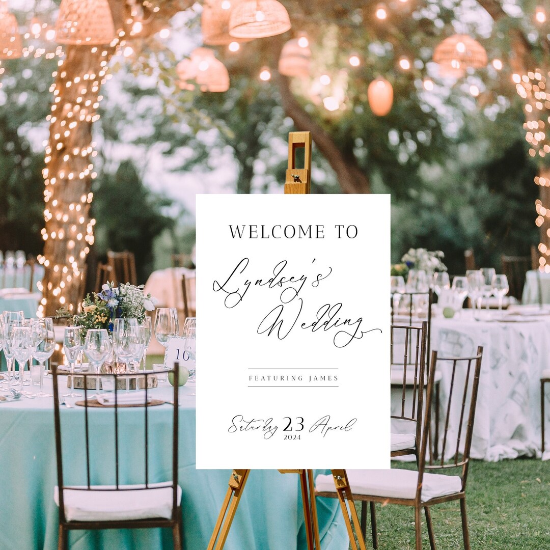 Brides Wedding Welcome Sign Featuring Groom, Editable Wedding Welcome ...