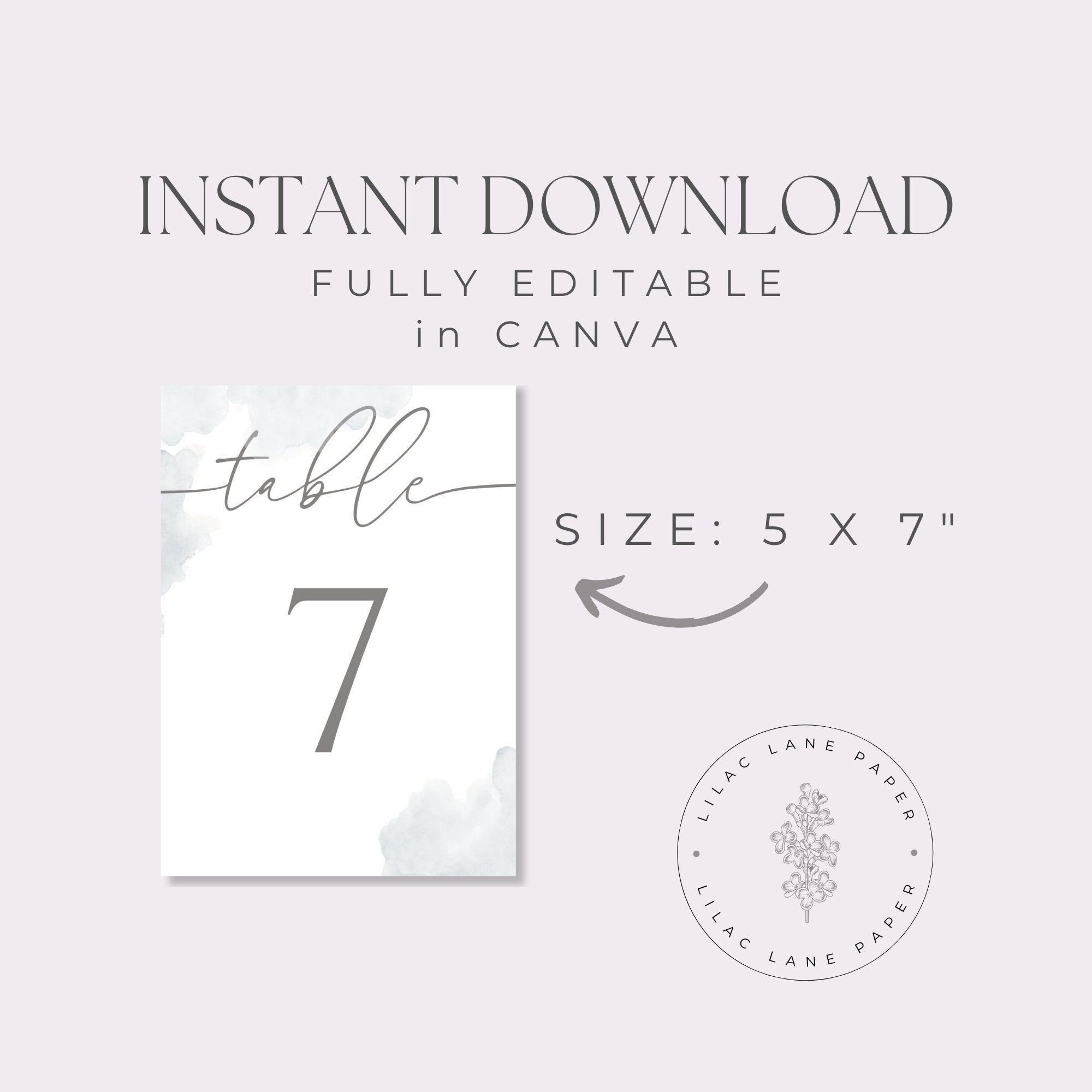 Table Number Signs, Printable Table Numbers, on Cloud Nine Bridal ...