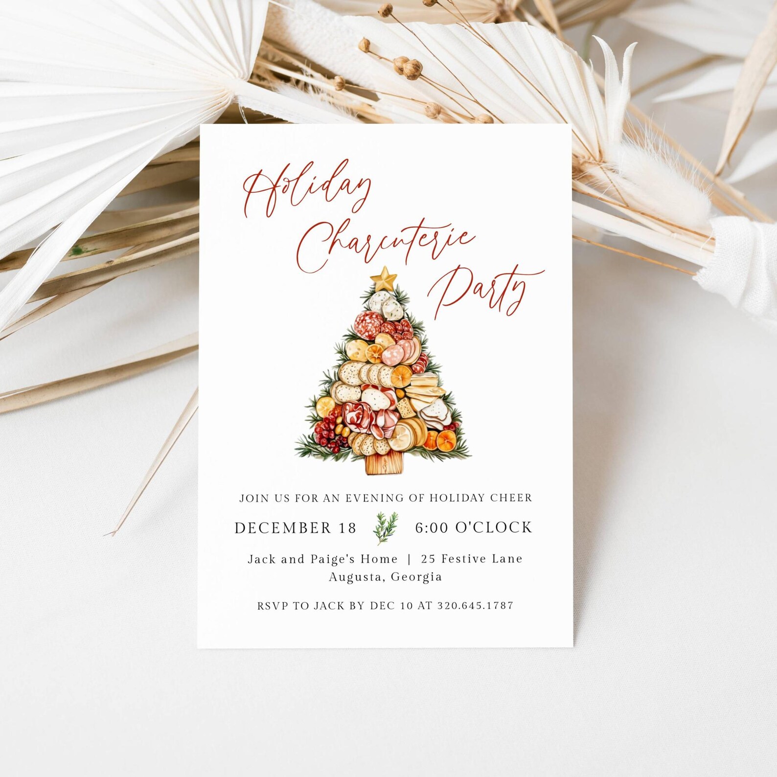 Christmas Charcuterie Party Invite Editable, Holiday Grazing Party ...