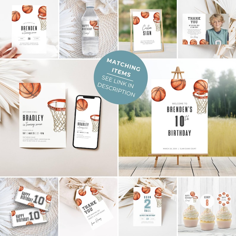Basketball Party Food Labels, Editable Snack Table Tent Cards, Slam ...