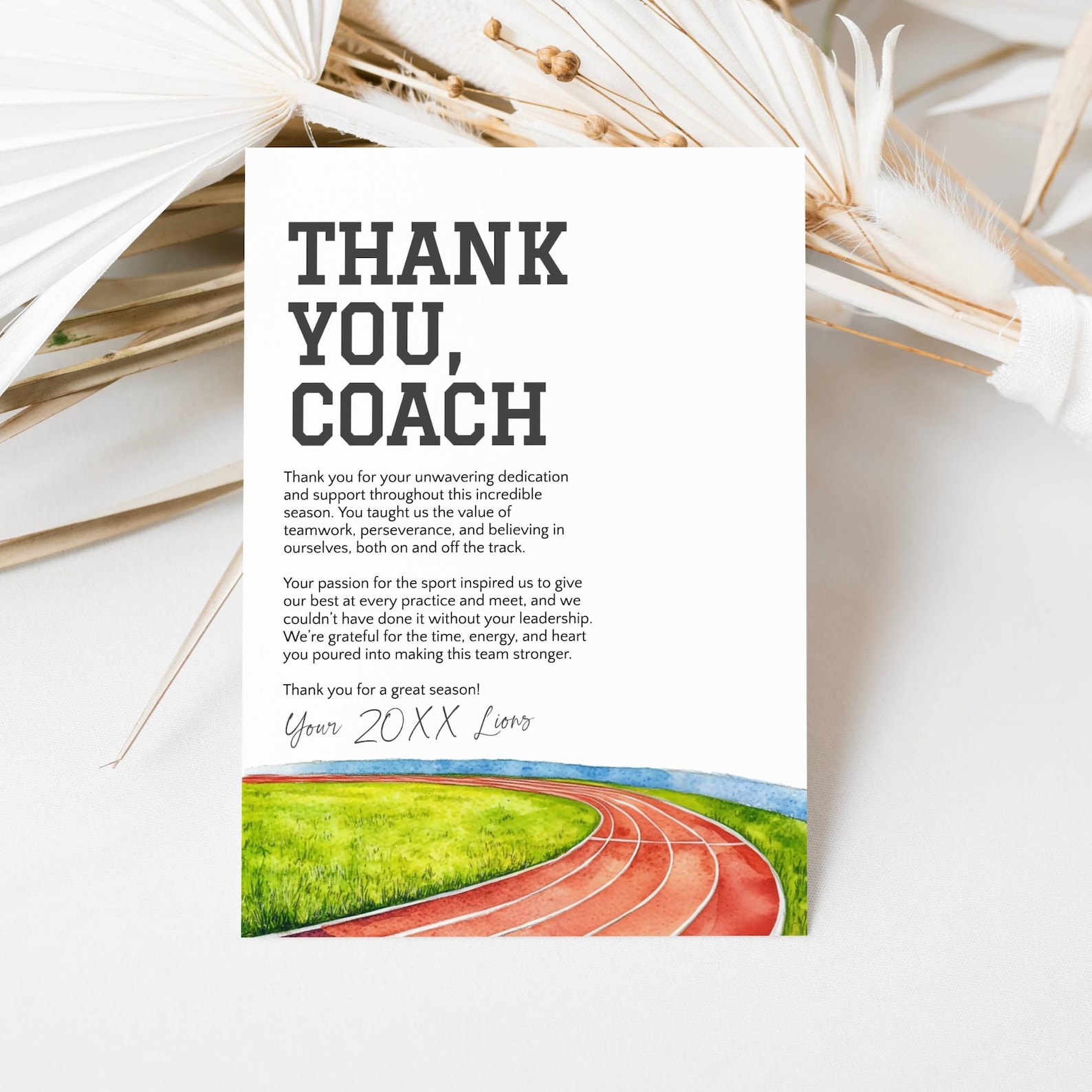 Track Coach Thank You Card, Track and Field Coach Gift, Coach ...