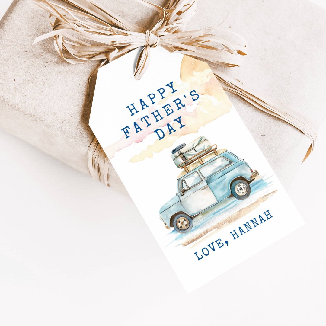 Father's Day Gift Tag Editable Printable, Gift Tag Template Navy Blue ...