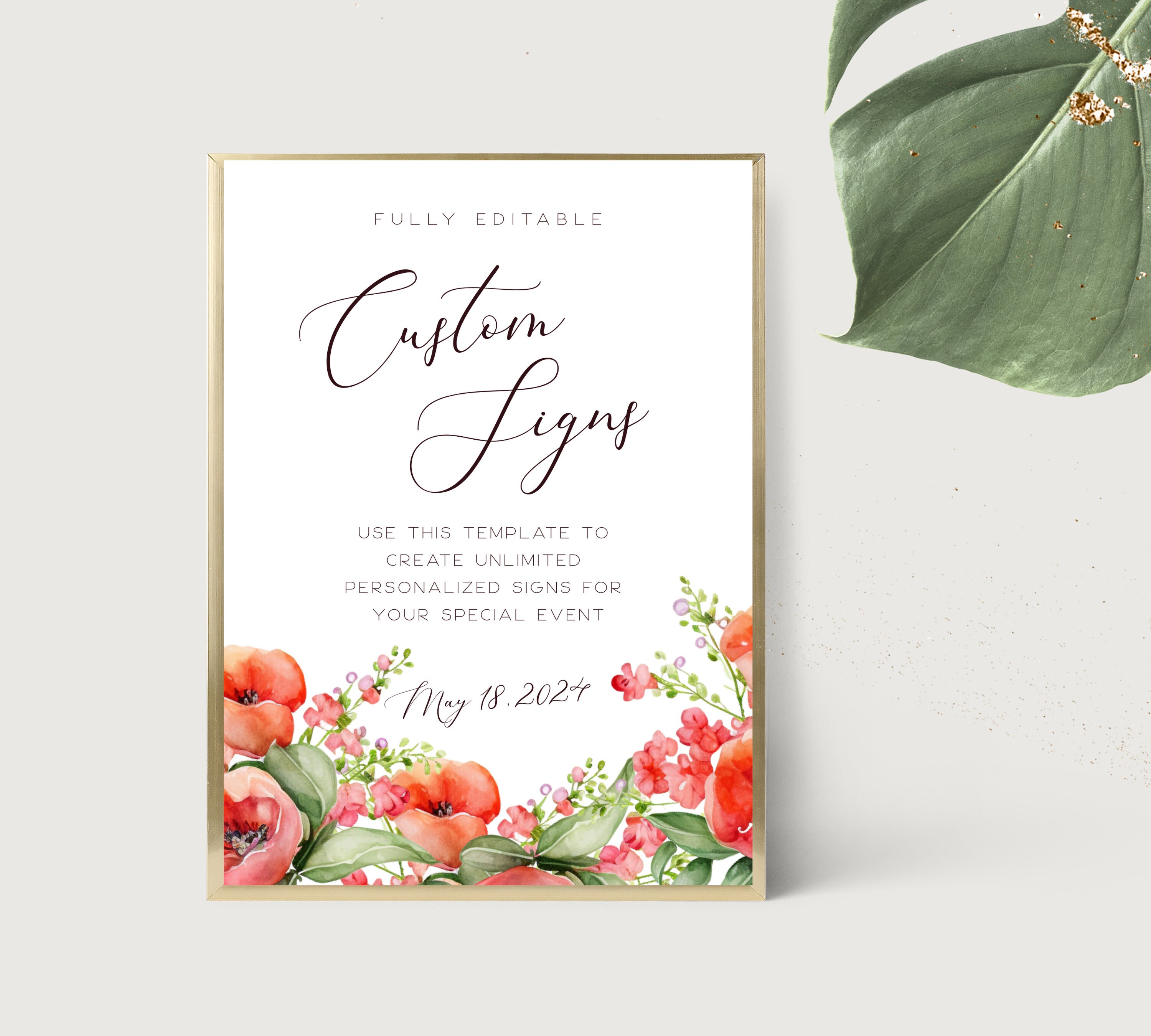 Custom Printable Sign, Editable Sign Template, Instant Download, Bridal ...