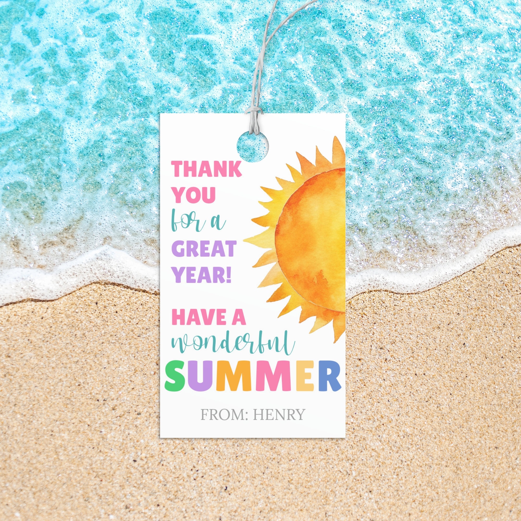 Teacher Gift Tag End of Year, Summer Teacher Appreciation Gift Tags ...