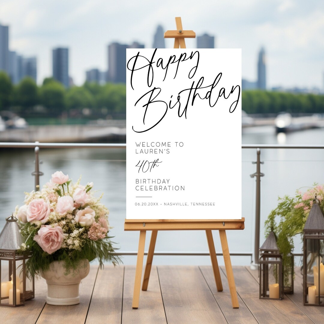 40th Birthday Sign for Easel, Birthday Dinner Welcome Sign, 50th ...