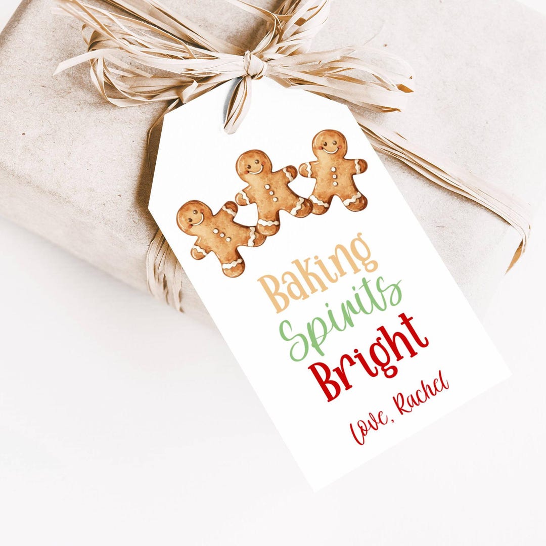 Christmas Cookie Tags, Christmas Baking Tags Printable, Gingerbread ...