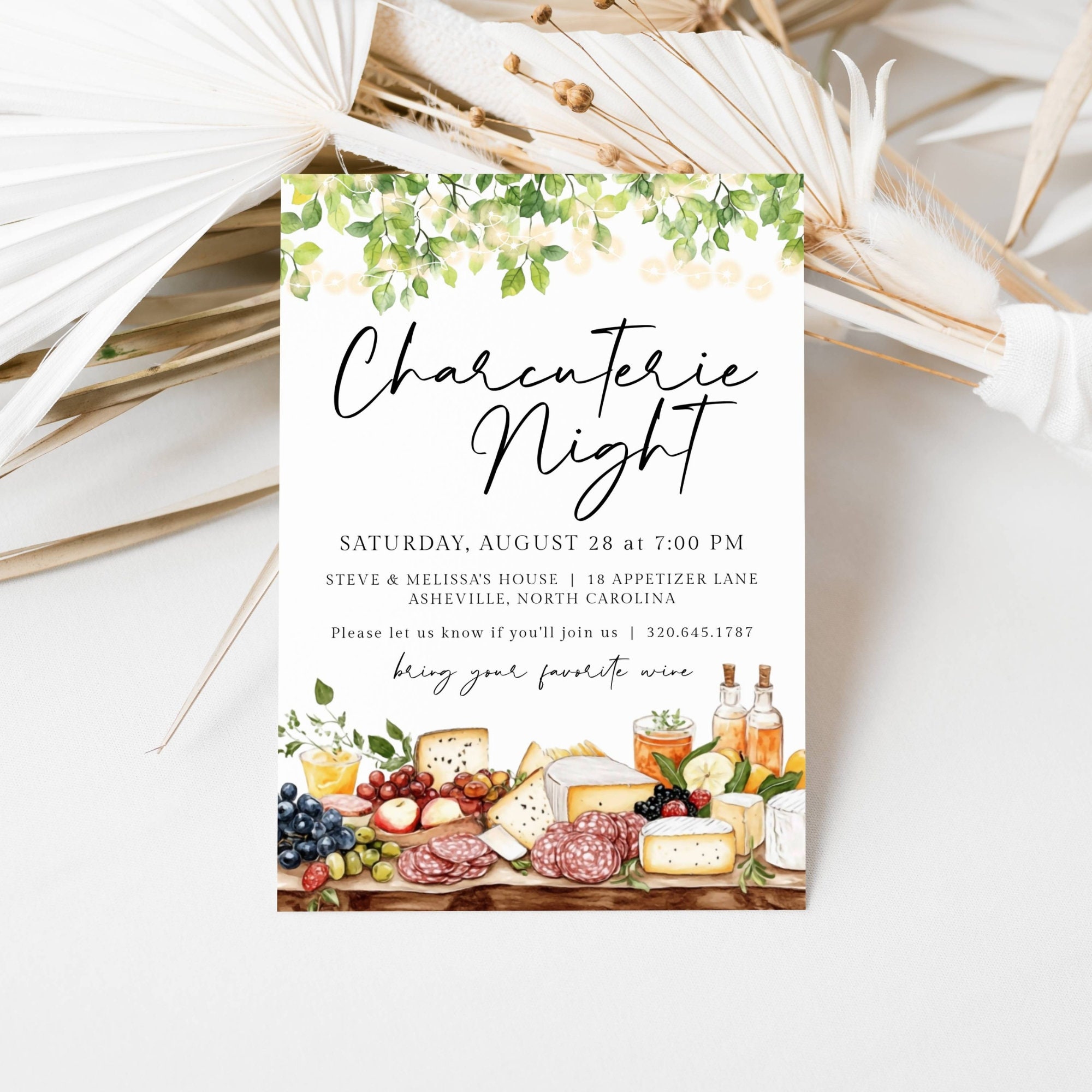 Charcuterie Party Invite, Cottagecore Invite Wine and Cheese Night ...