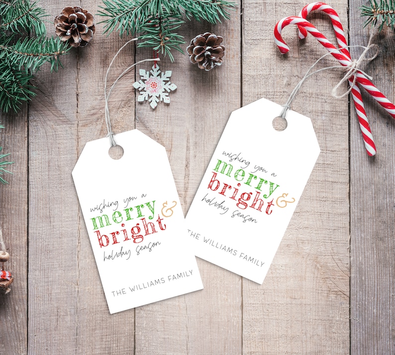 Christmas Gift Tags, Printable Gift Tags Christmas, Holiday Gift Tag ...