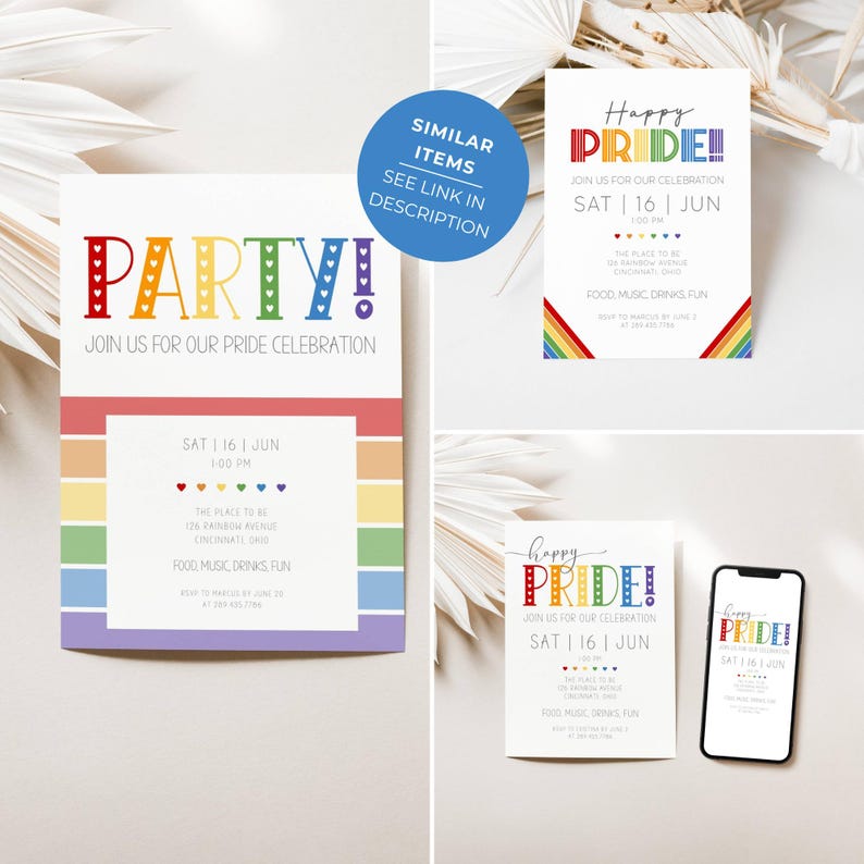Pride Party Invitation, LGBTQ Party Invite, Gay Pride Invitations ...