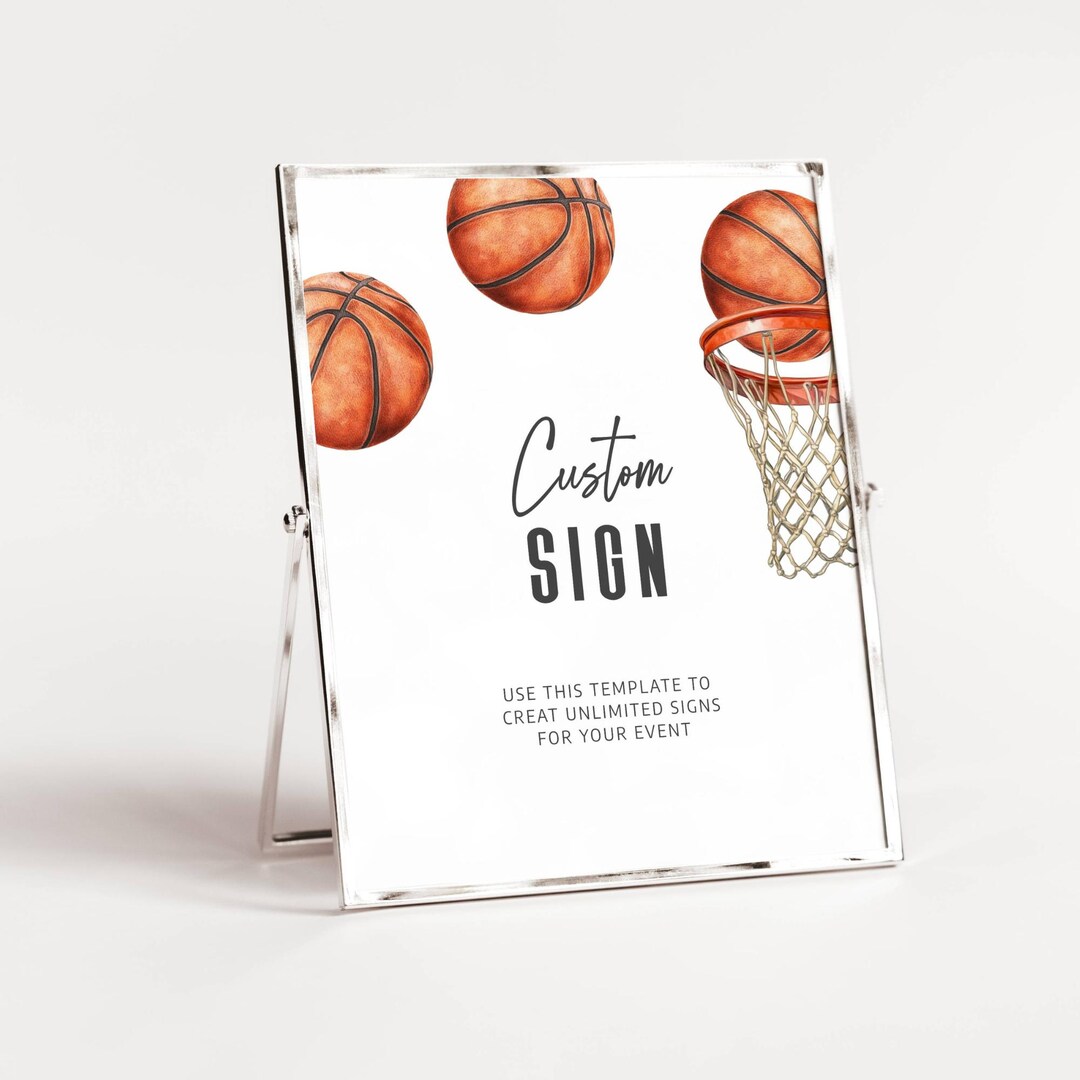 Basketball Birthday Party Decor, Basketball Signs Editable Printable ...