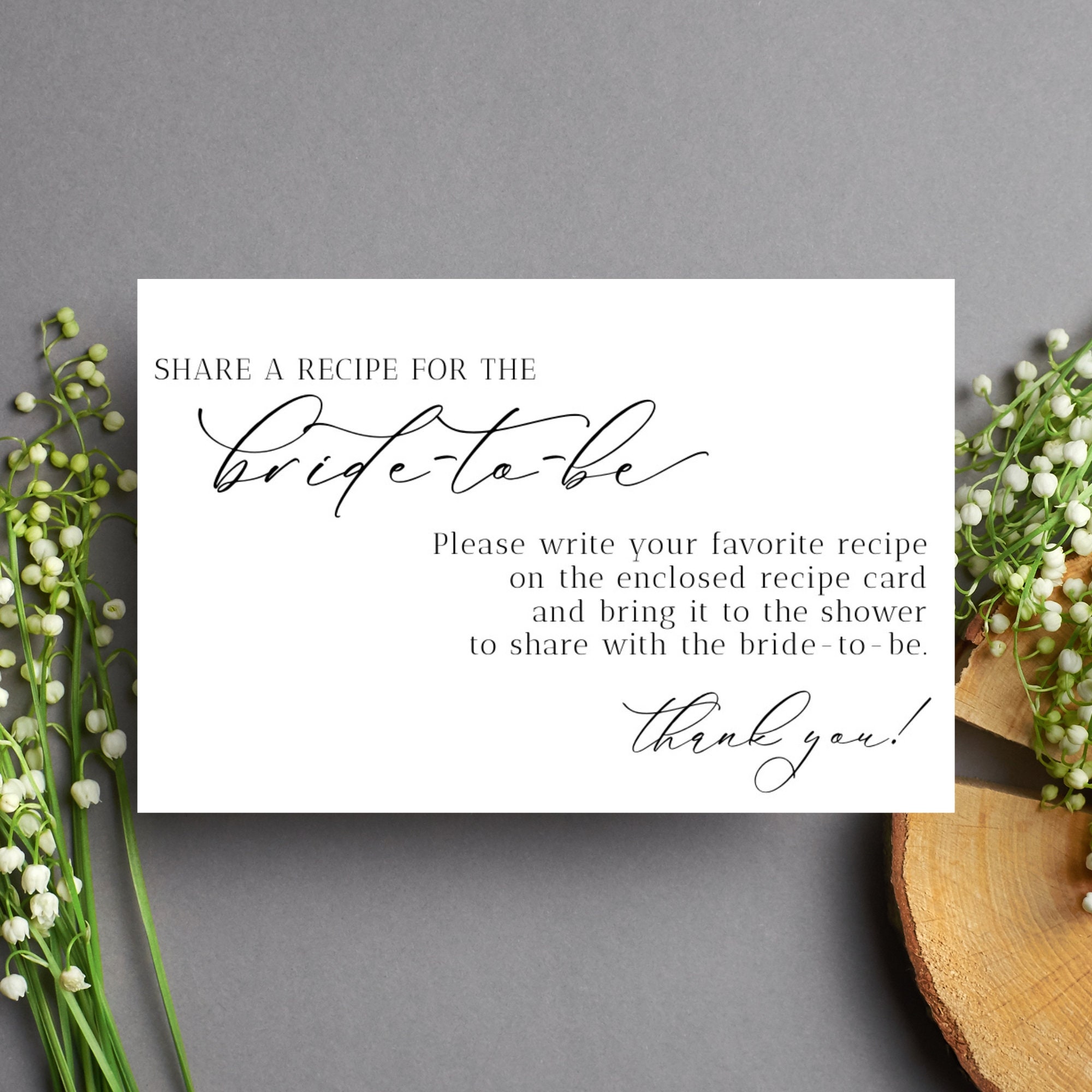 Recipe Card Template, Recipe for the Bride to Be Cards Printable ...