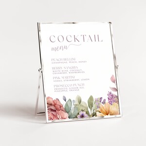 Drink Menu Sign Printable Template, Signature Drinks Baby Shower ...