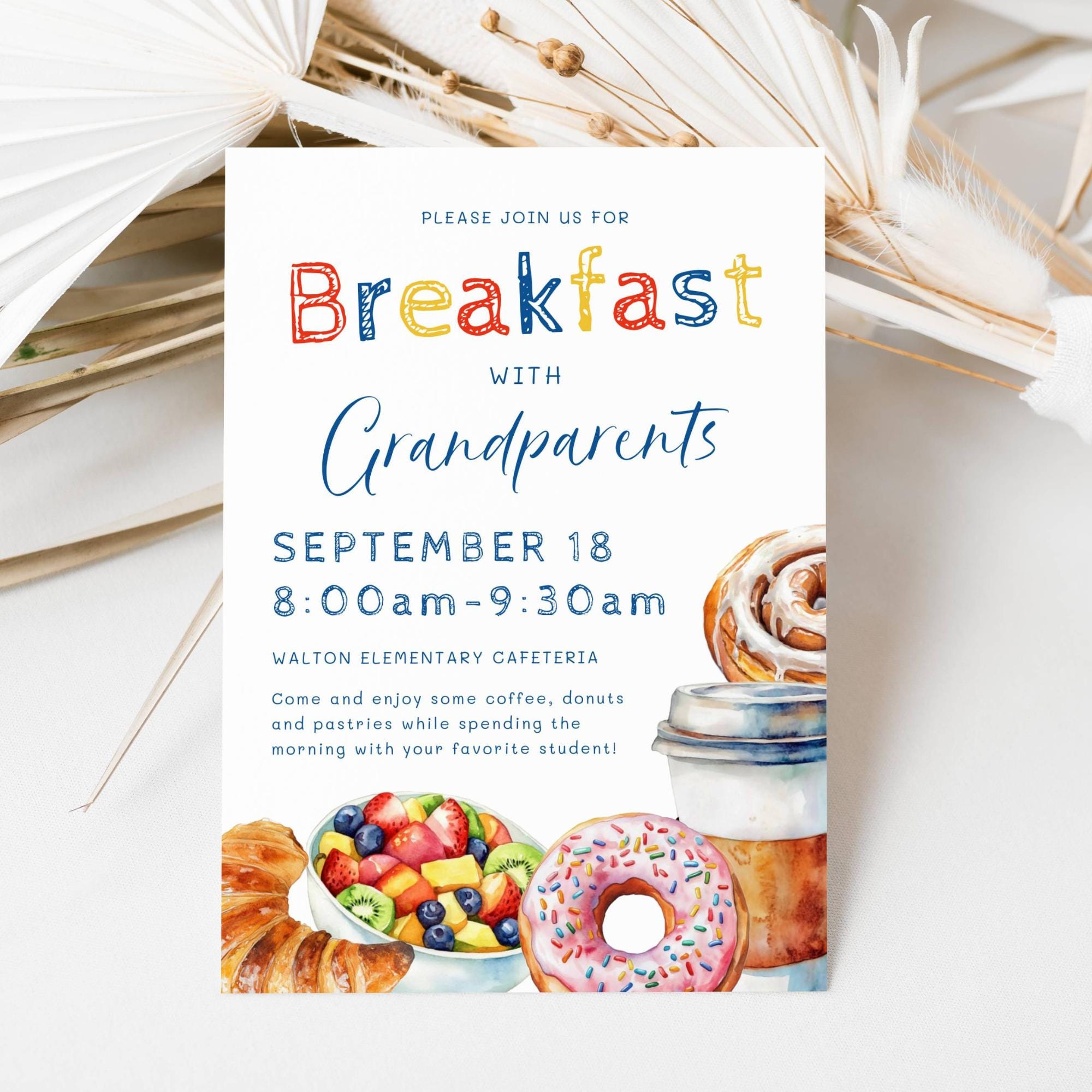 Grandparents Day Invitation, School Grandparents Day, Breakfast With ...