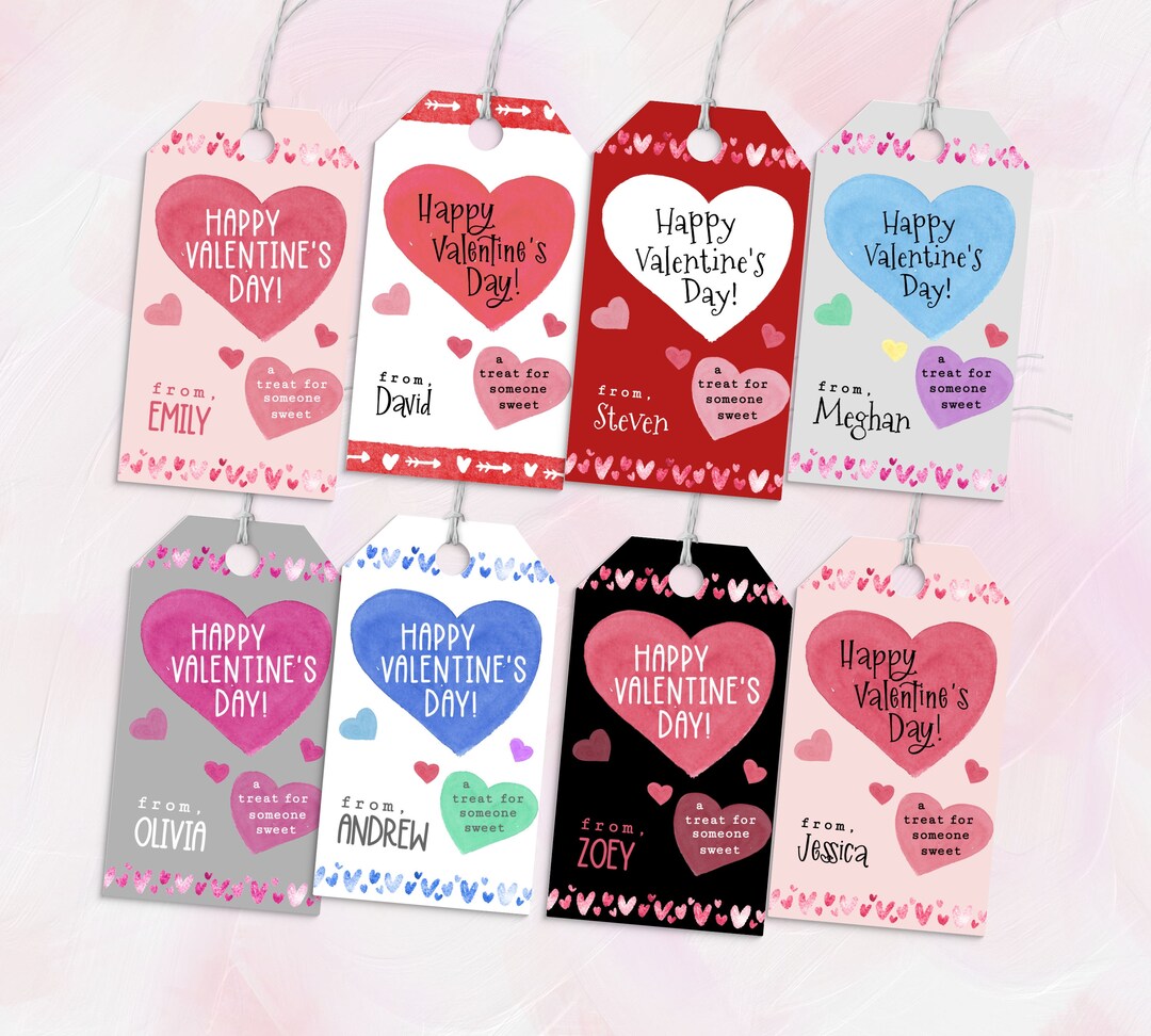 Valentine's Day Tag, Kids Valentine Treat Tags, Classroom Valentine ...