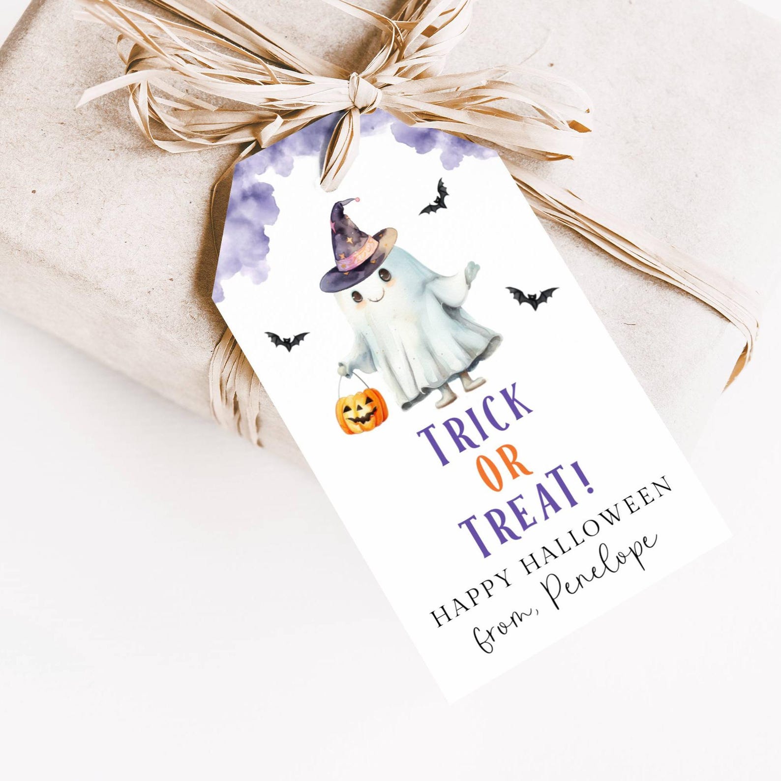 Halloween Gift Tag, Trick or Treat Tag, Halloween Treat Tag, Printable ...