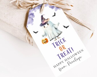 Halloween Gift Tag Cute Kids Classroom Trick or Treat Label Printable ...