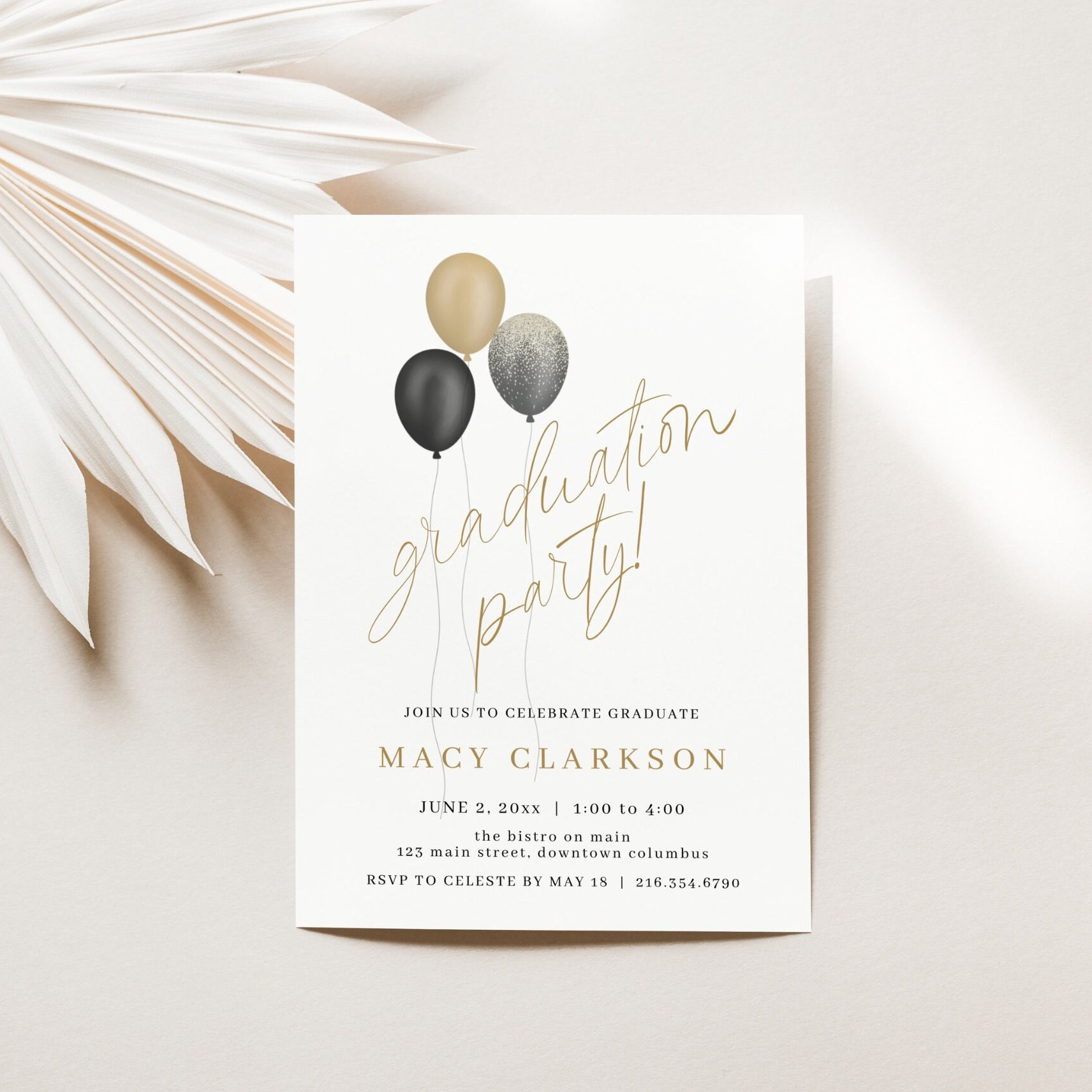 Graduation Party Invitation Template, Editable Grad Party Invite ...
