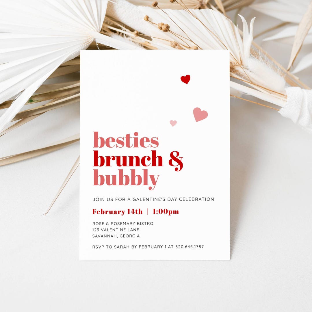 Galentine's Day Brunch Invite Template, Valentine's Day Brunch Editable ...