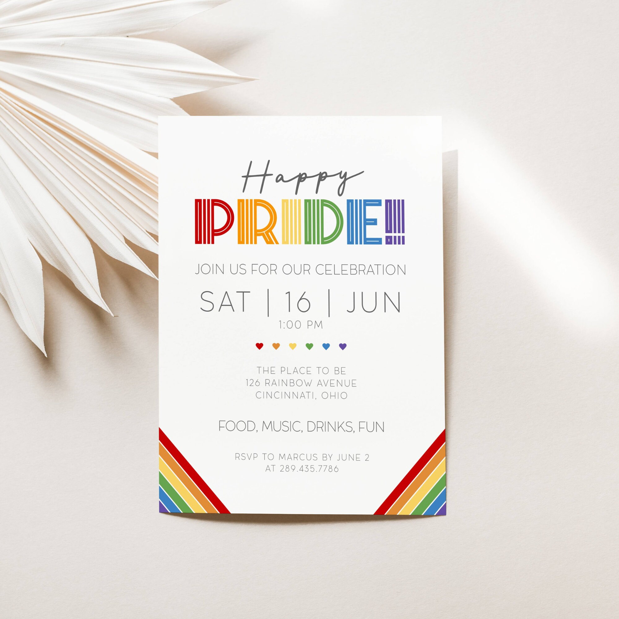 Pride Party Invitation, LGBTQ Party Invite, Gay Pride Invitations ...