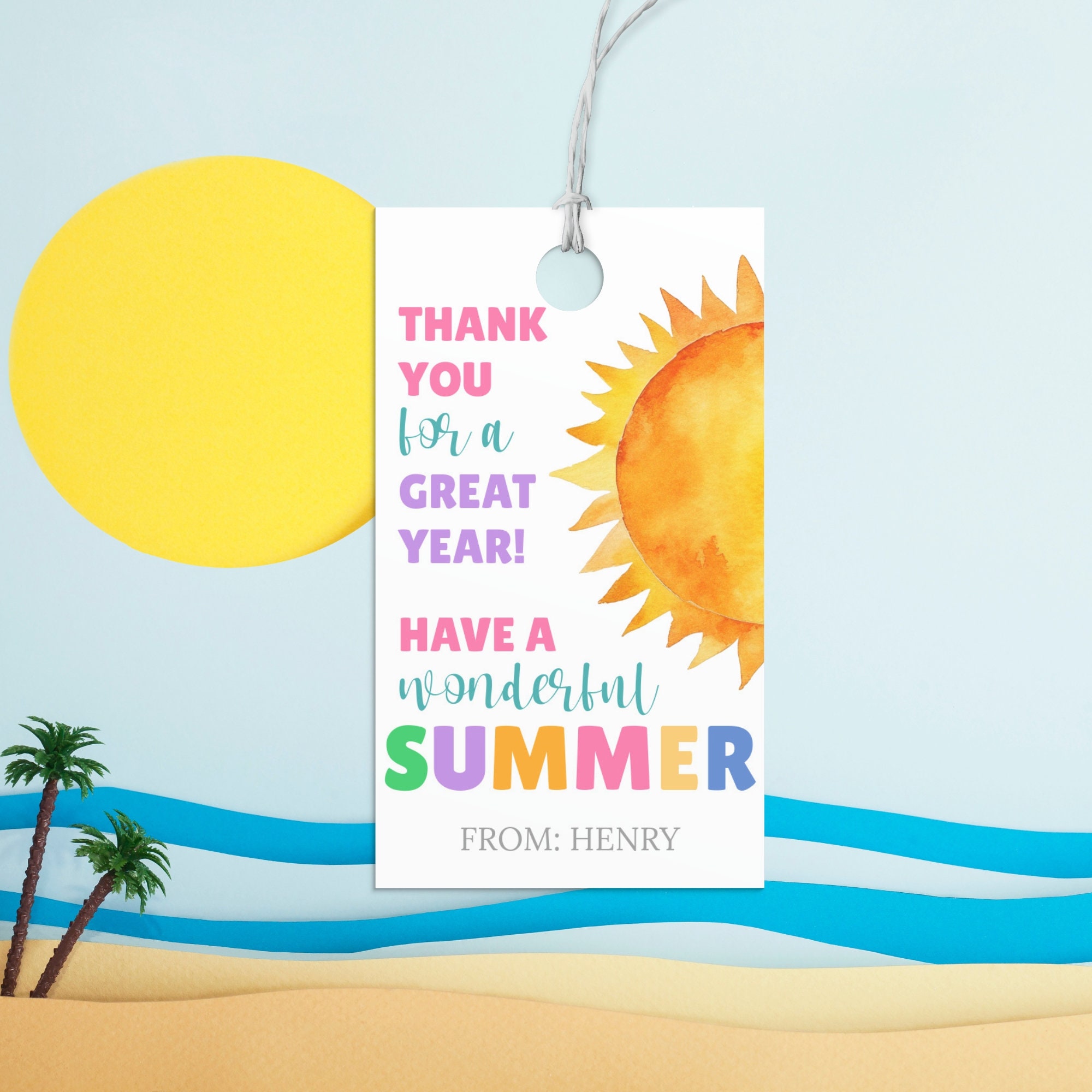 Teacher Gift Tag End of Year, Summer Teacher Appreciation Gift Tags ...