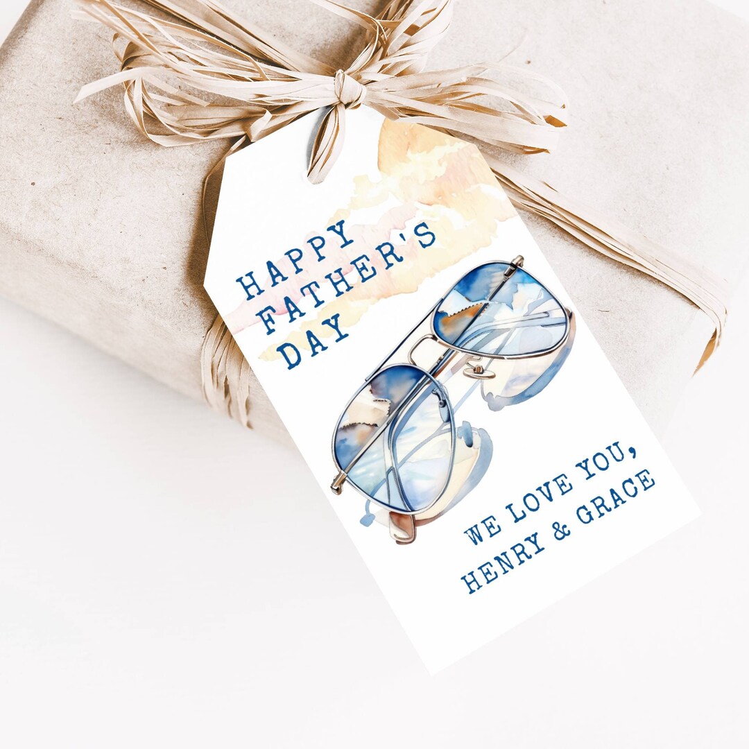 Father's Day Gift Tag Editable Printable, Sunglasses Gift Tag Template ...