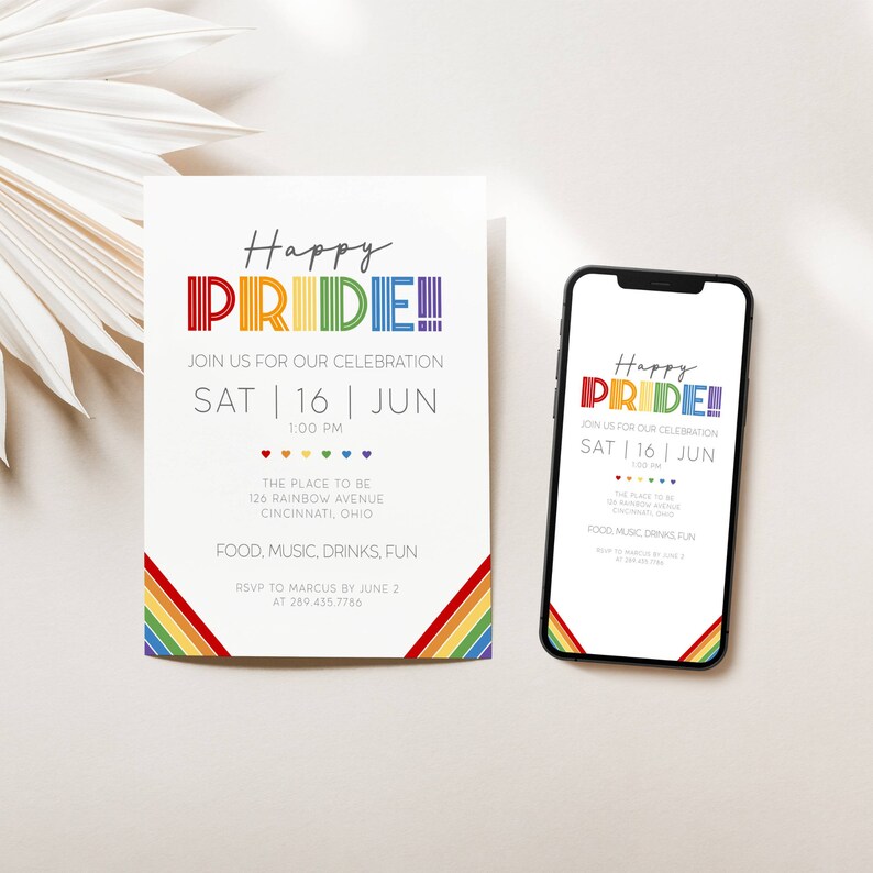 Pride Party Invitation, LGBTQ Party Invite, Gay Pride Invitations ...