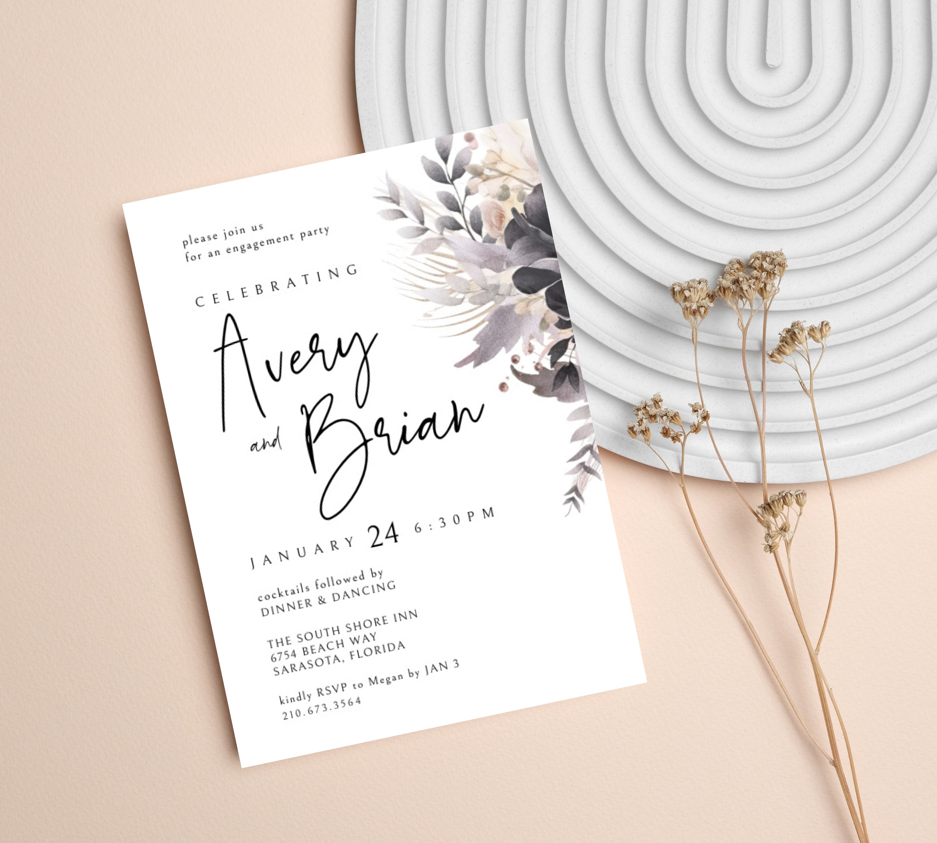 Engagement Party Invitation, Instant Download, Modern Engagement ...