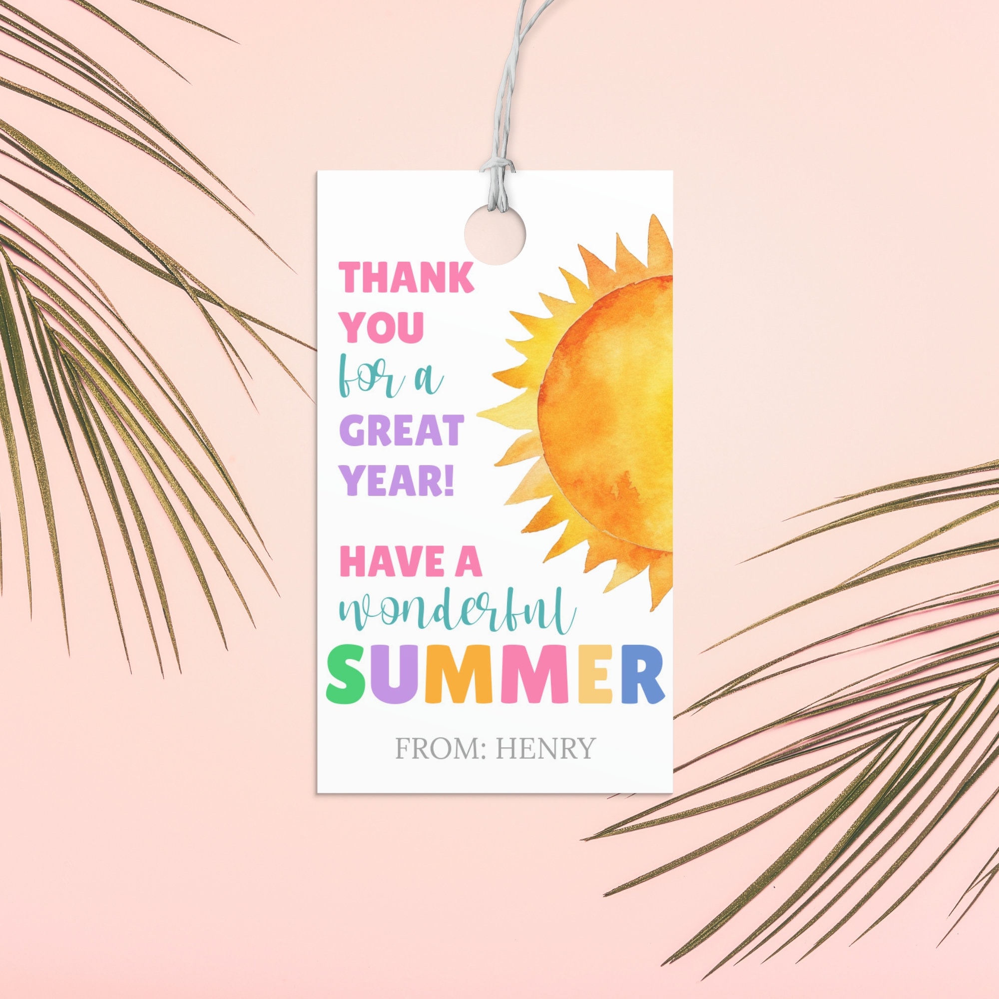 Teacher Gift Tag End of Year, Summer Teacher Appreciation Gift Tags ...