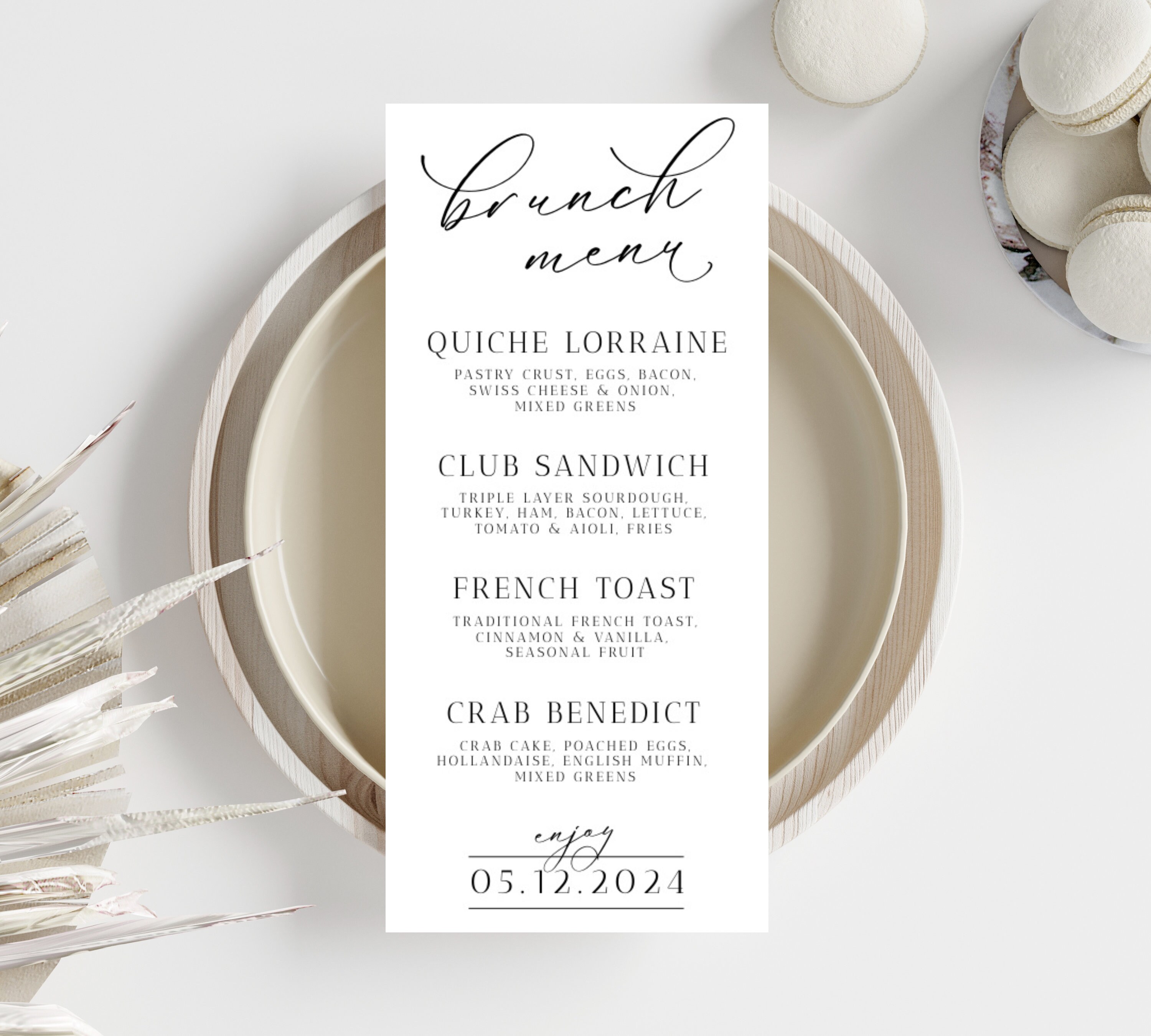 Editable Menu Minimalist Brunch Menu Template Instant - Etsy