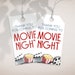 Movie Night Gift Tags Editable, Movie Party Favor Tag, Thank You Tag ...