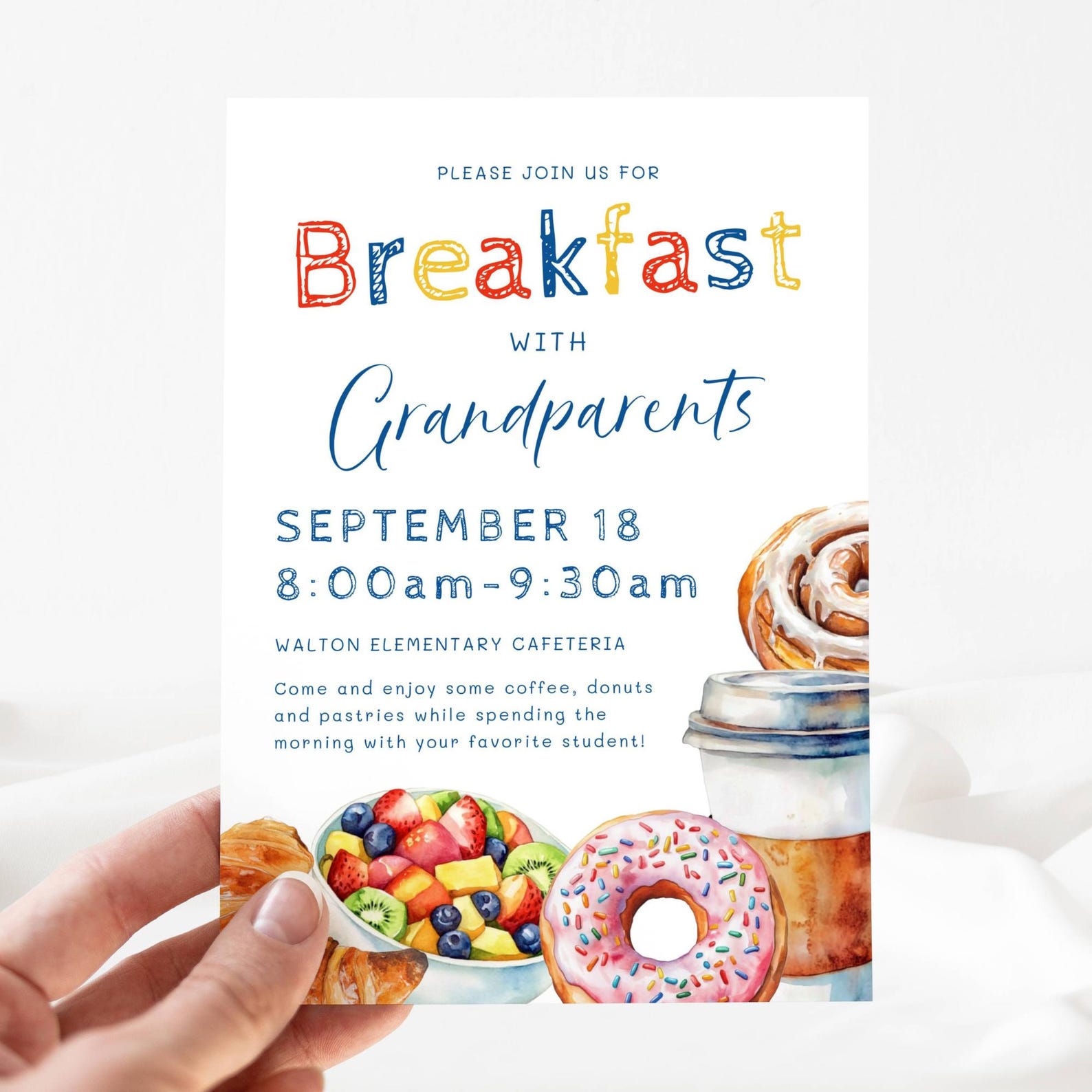 Grandparents Day Invitation, School Grandparents Day, Breakfast With ...