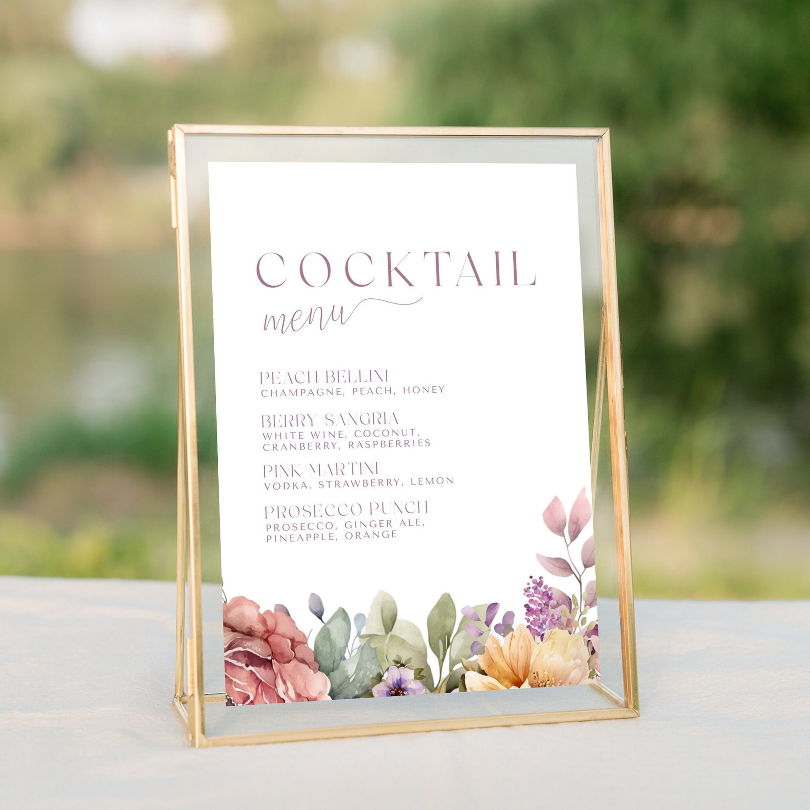 Drink Menu Sign Printable Template, Signature Drinks Baby Shower ...