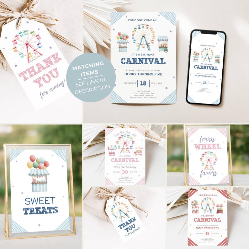 Circus Party Favor Sticker Template, Carnival Treat Tags Printable ...