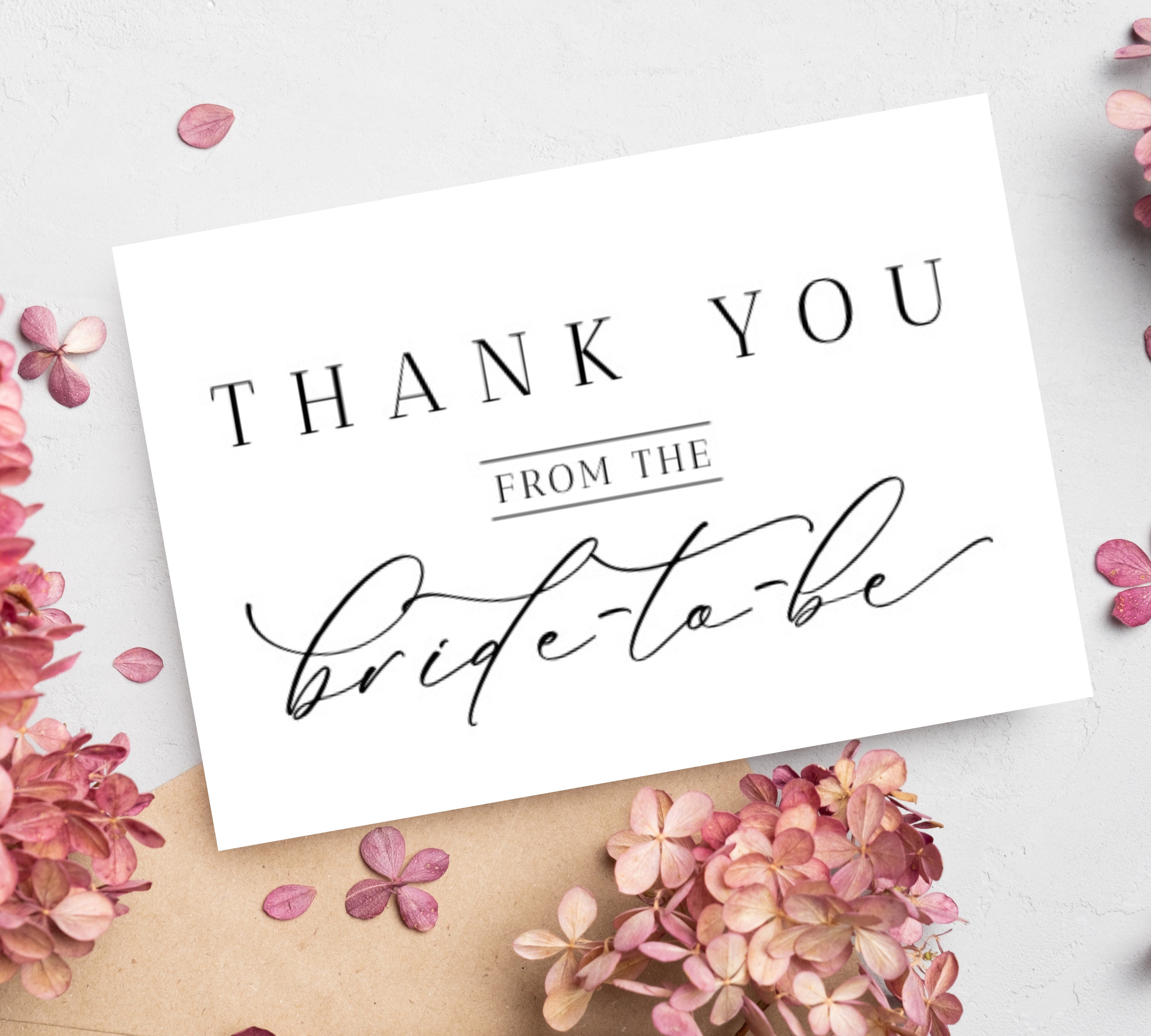 Minimalist Thank You Card Template, Modern Minimalist Wedding, Bridal ...