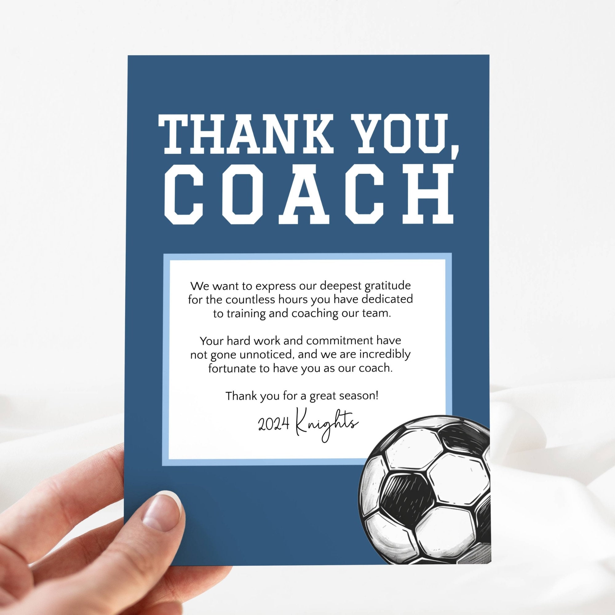 Soccer Coach Thank You Card Template, Thank You Coach Card Editable ...