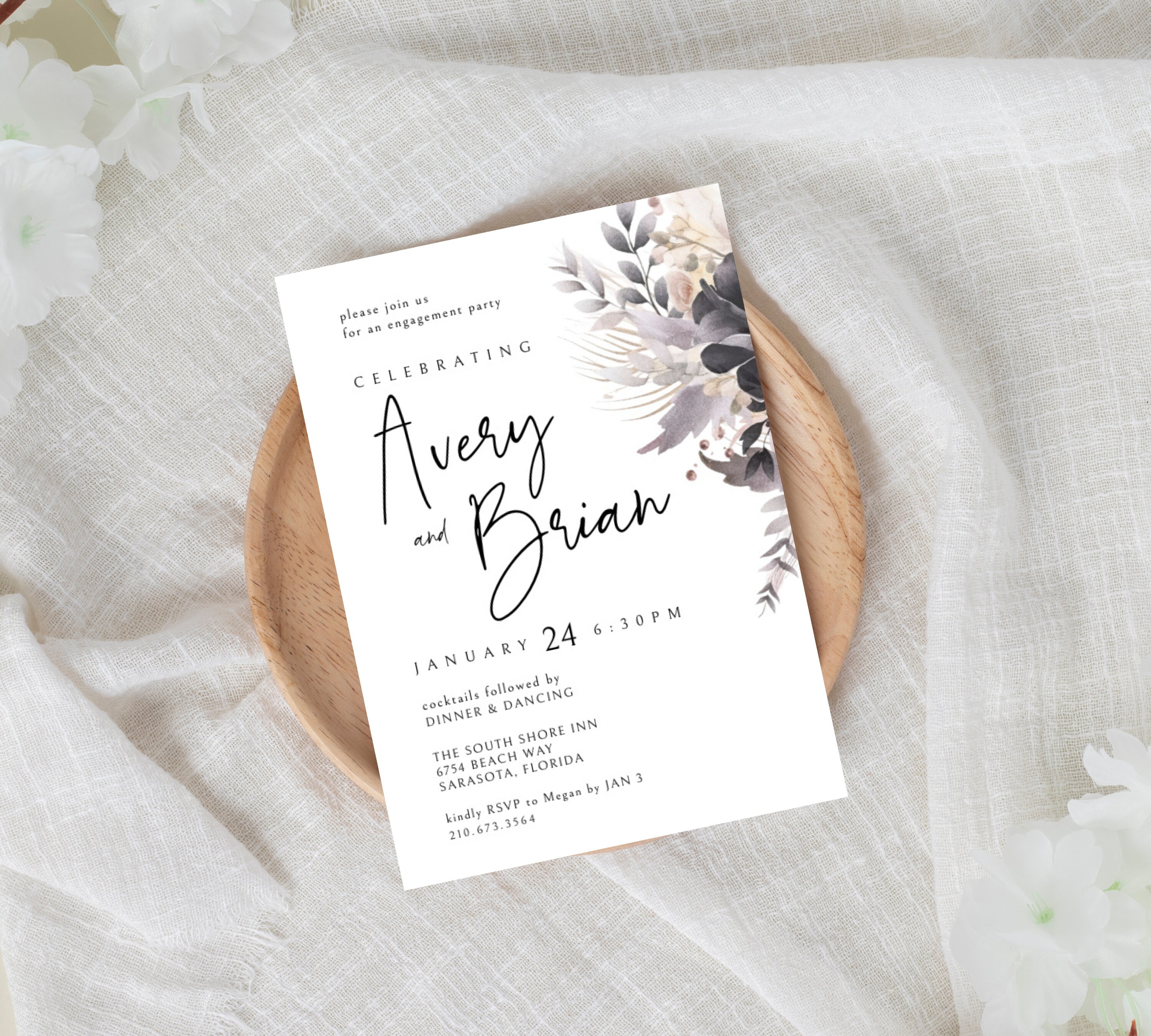Engagement Party Invitation, Instant Download, Modern Engagement ...