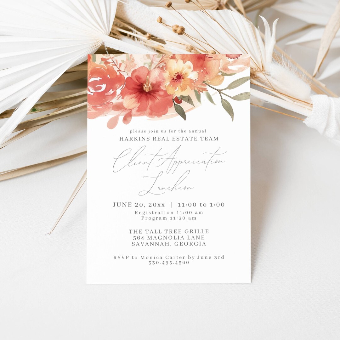 Client Appreciation Luncheon Invitation, Editable Lunch Business Event ...
