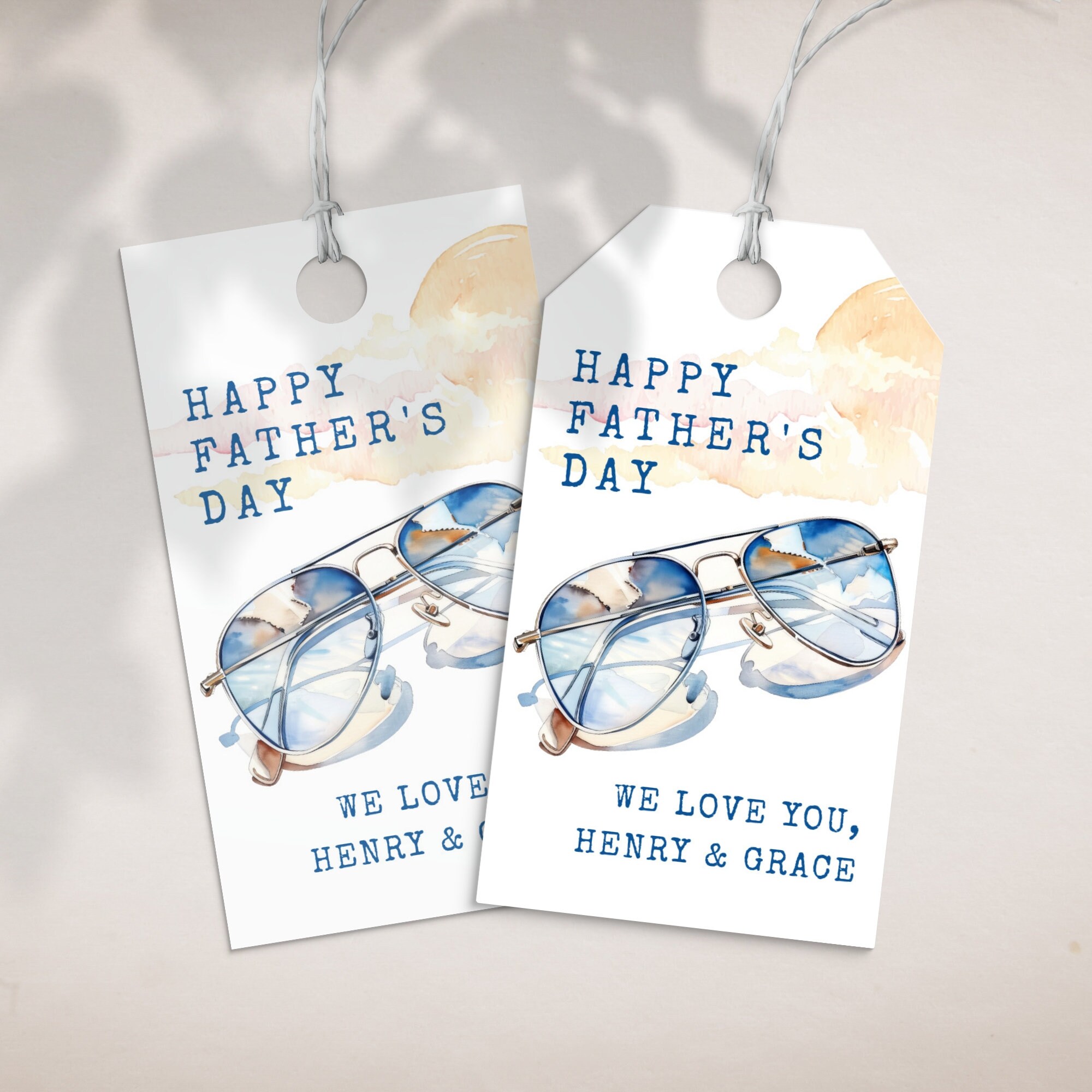 Father's Day Gift Tag Editable Printable, Sunglasses Gift Tag Template ...