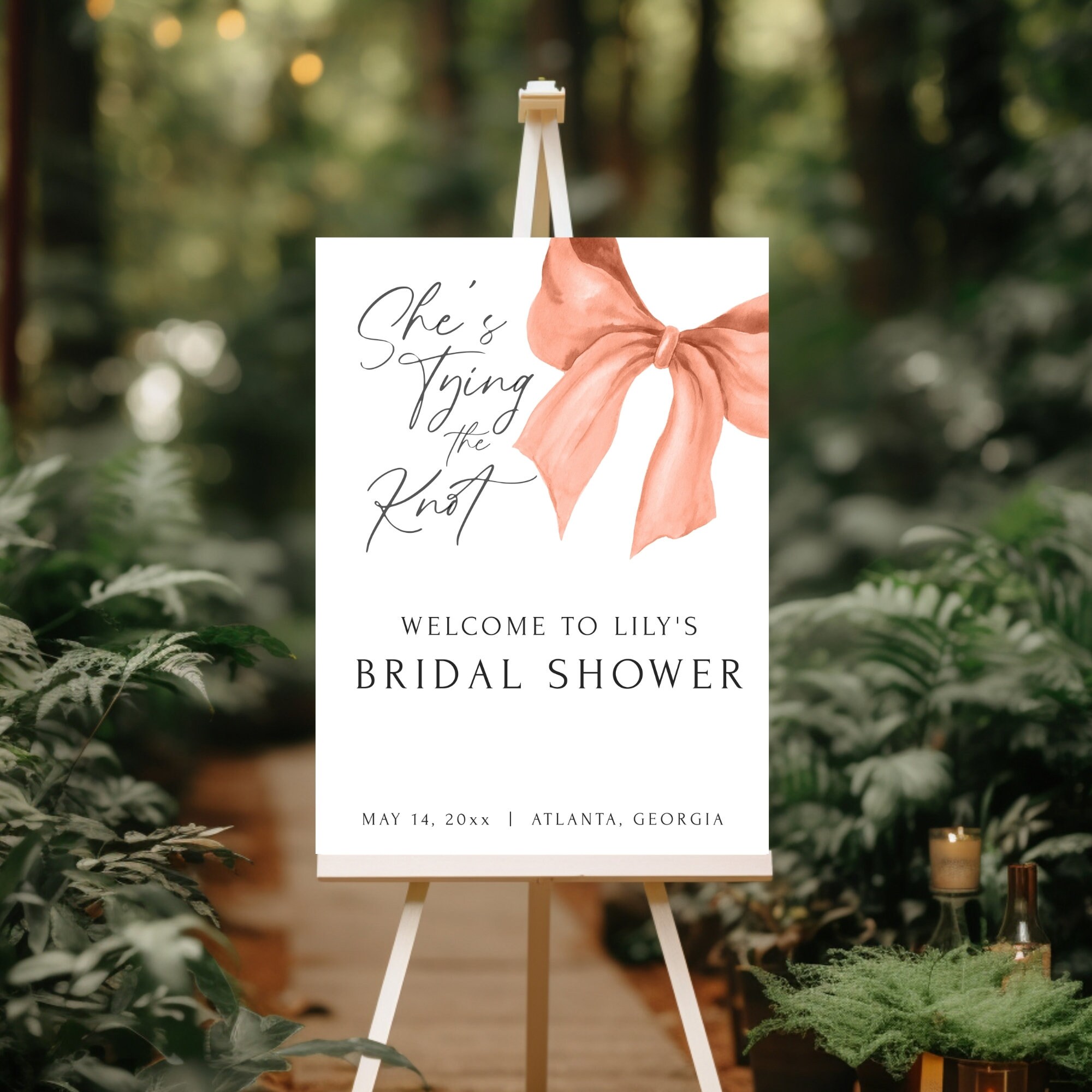 Tying the Knot Bridal Shower Welcome Sign Template, Bridal Welcome Sign ...