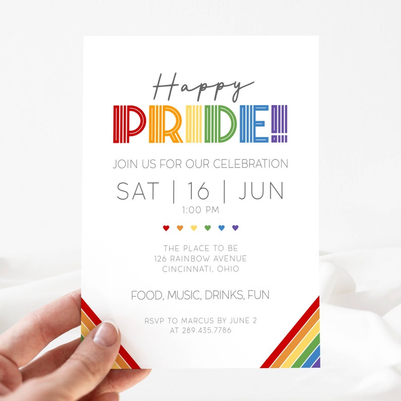 Pride Party Invitation, LGBTQ Party Invite, Gay Pride Invitations ...