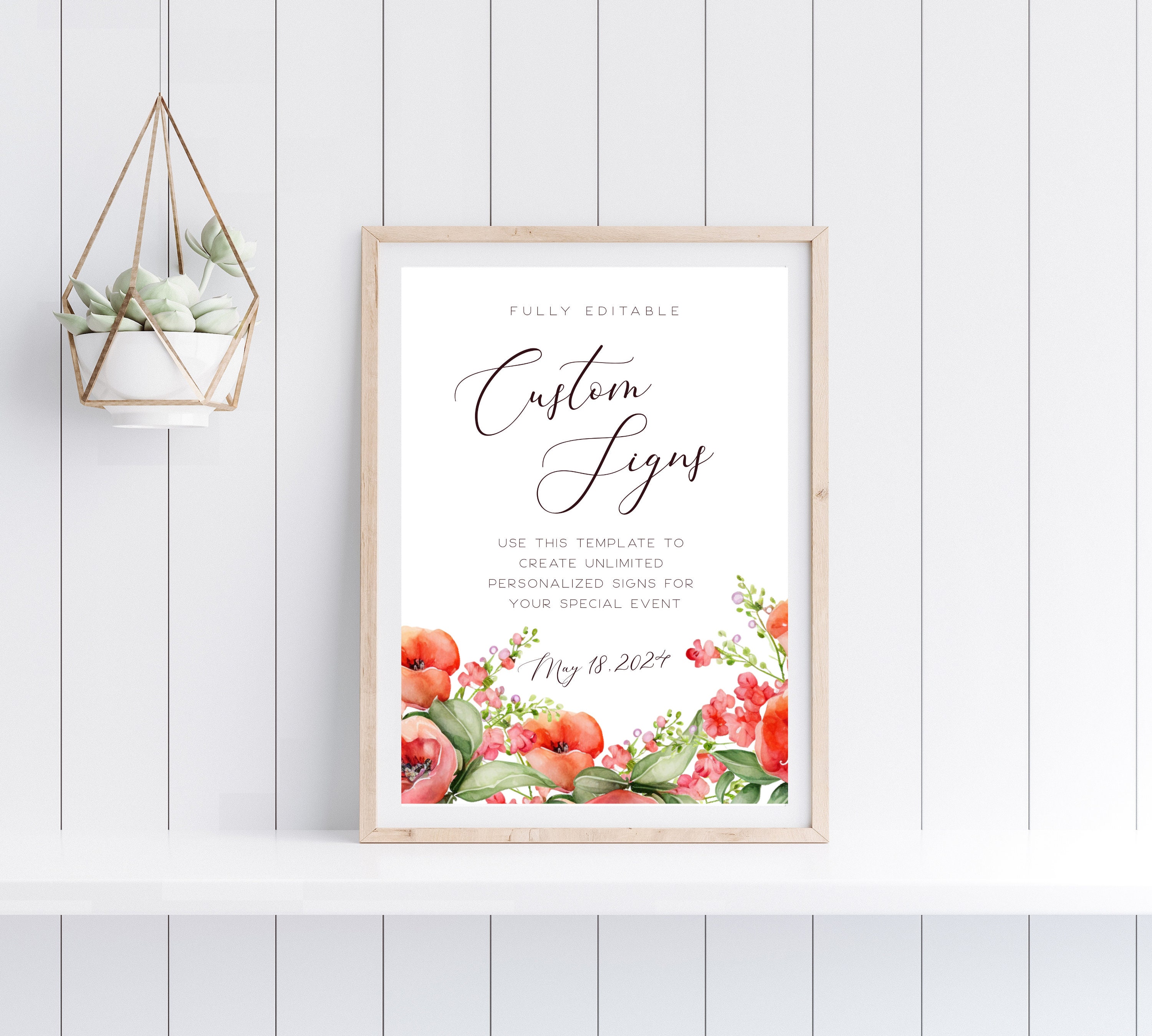 Custom Printable Sign Editable Sign Template Instant - Etsy Australia