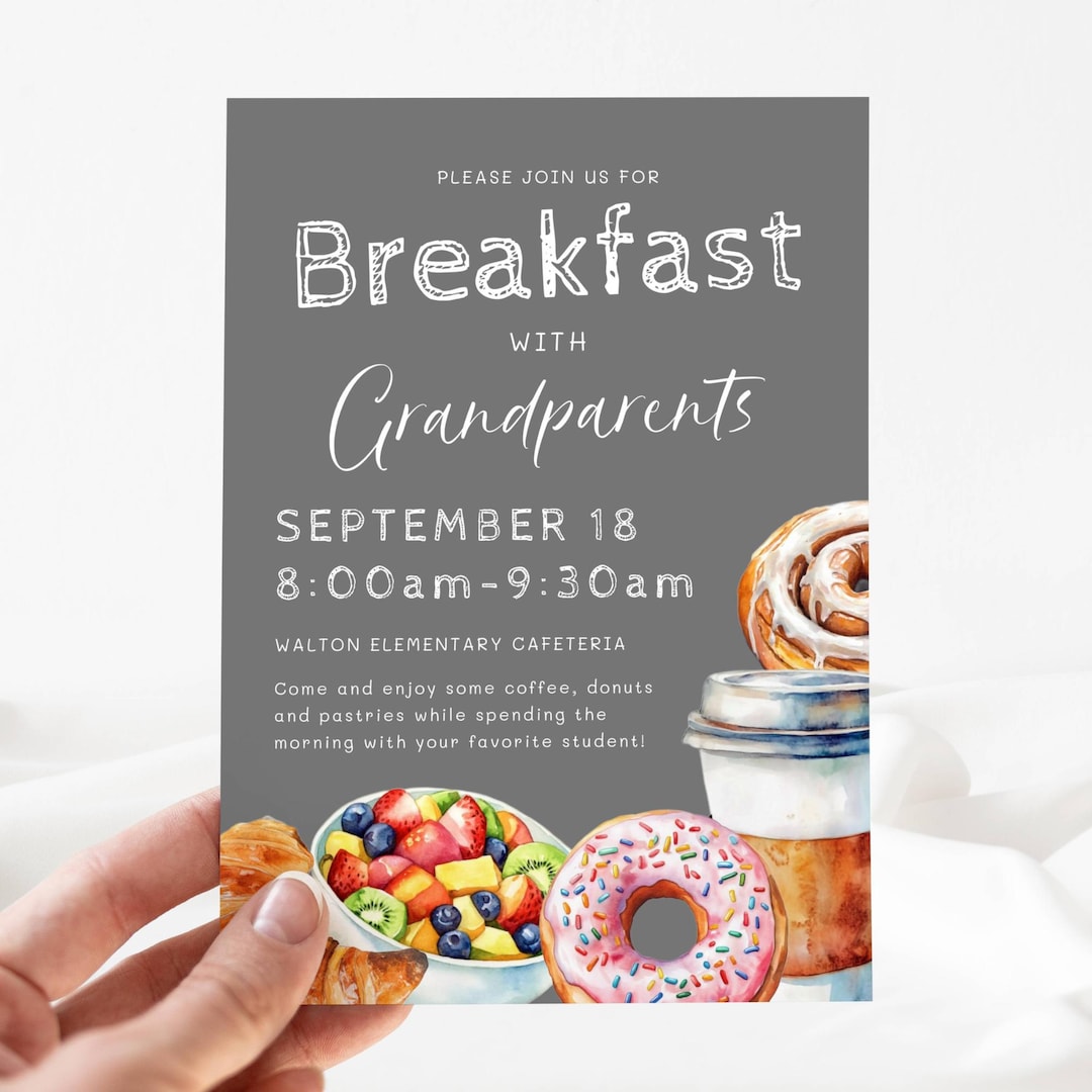 Grandparents Day Invitation, School Grandparents Day, Breakfast With ...